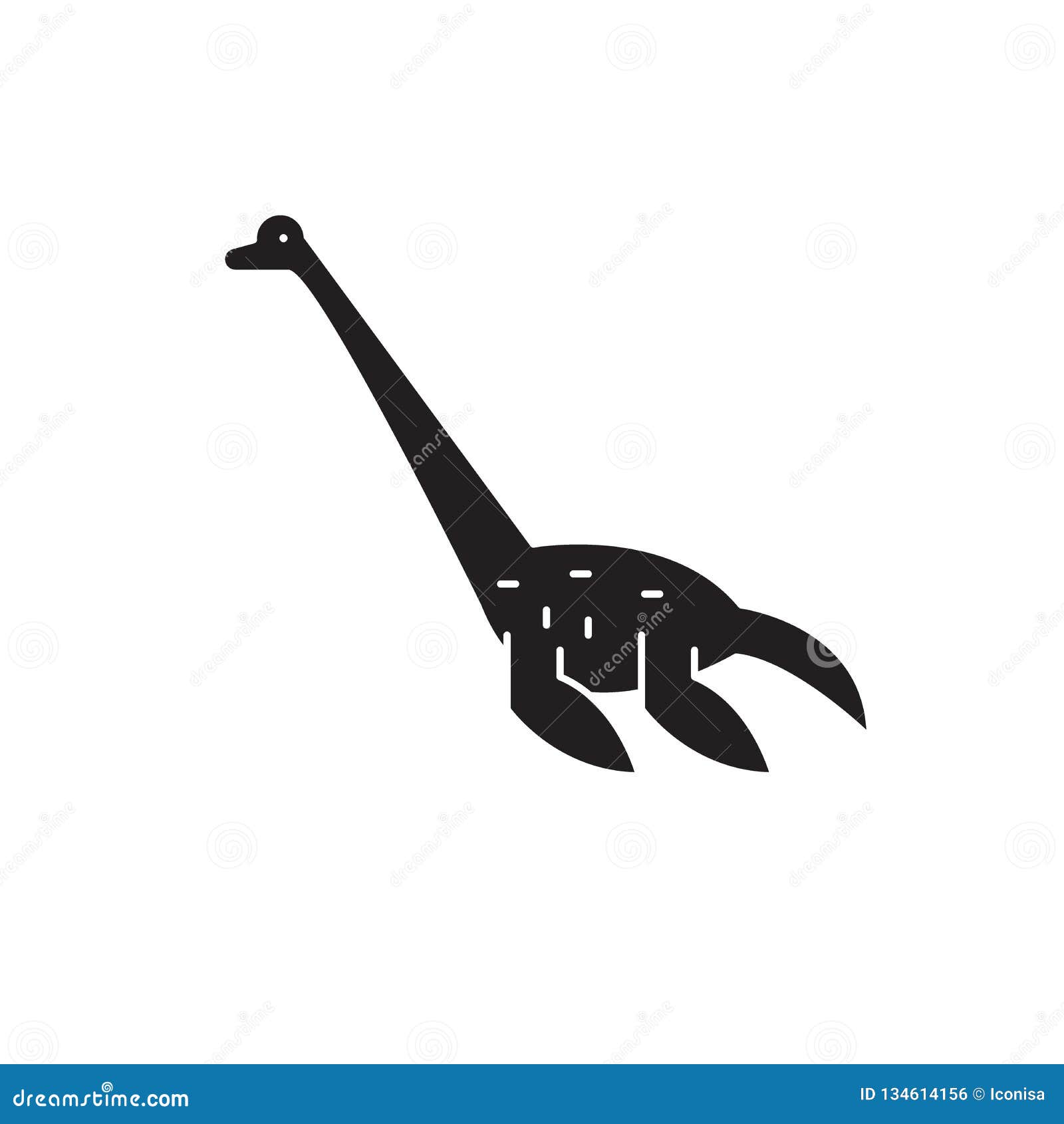 Plesiosaurus Black Vector Concept Icon. Plesiosaurus Flat Illustration ...