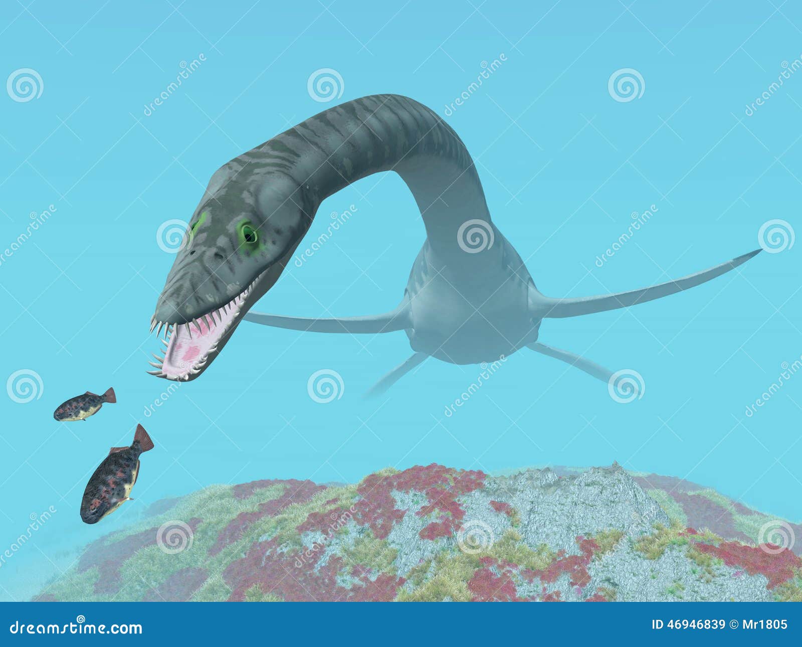 Plesiosaurus stock illustration. Illustration of reptile - 46946839