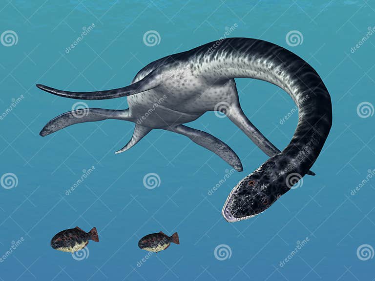 Plesiosaurus while Hunting stock illustration. Illustration of ...