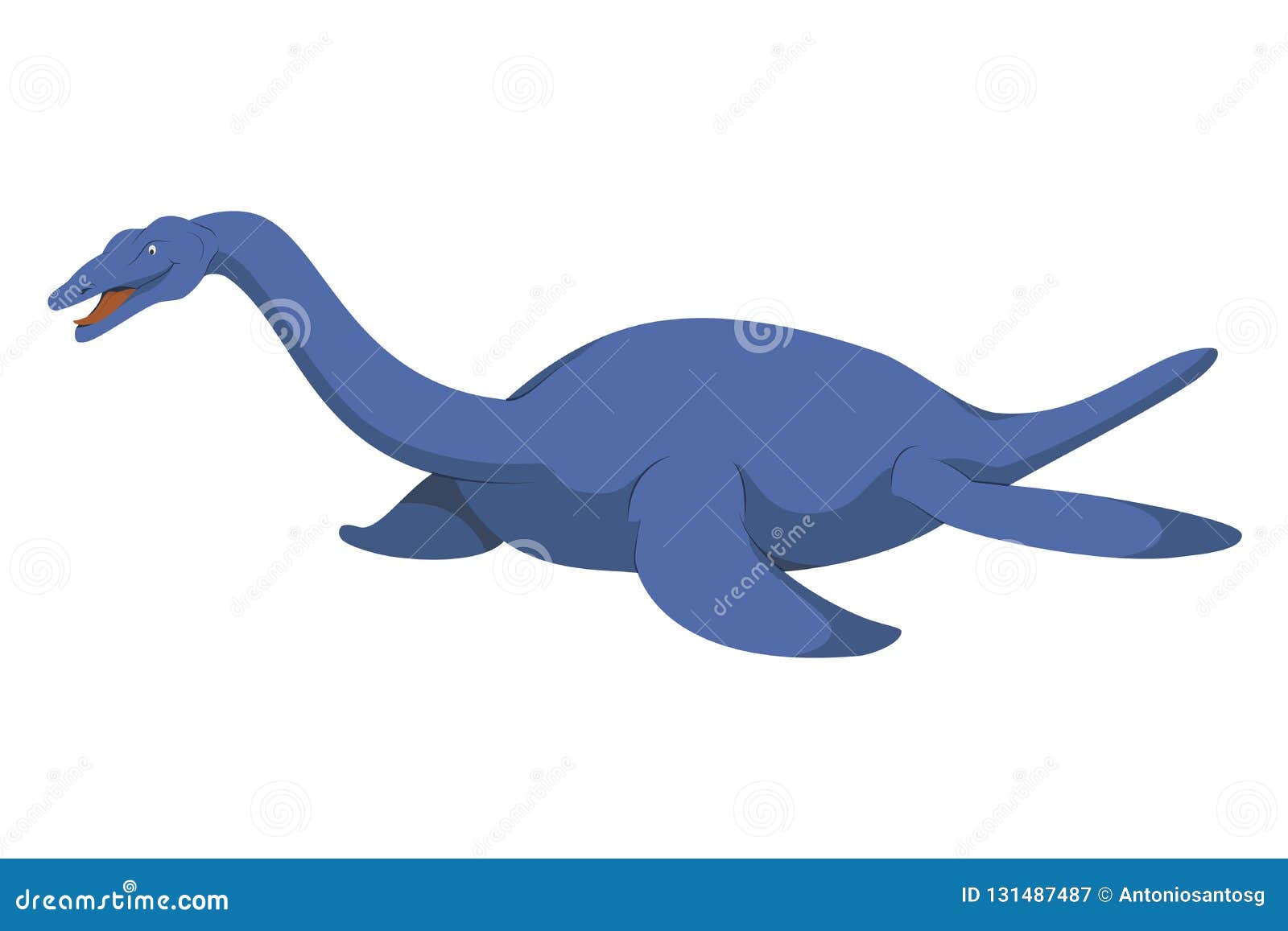 Plesiosaurus Vector Illustration Isolated in White Background Stock ...