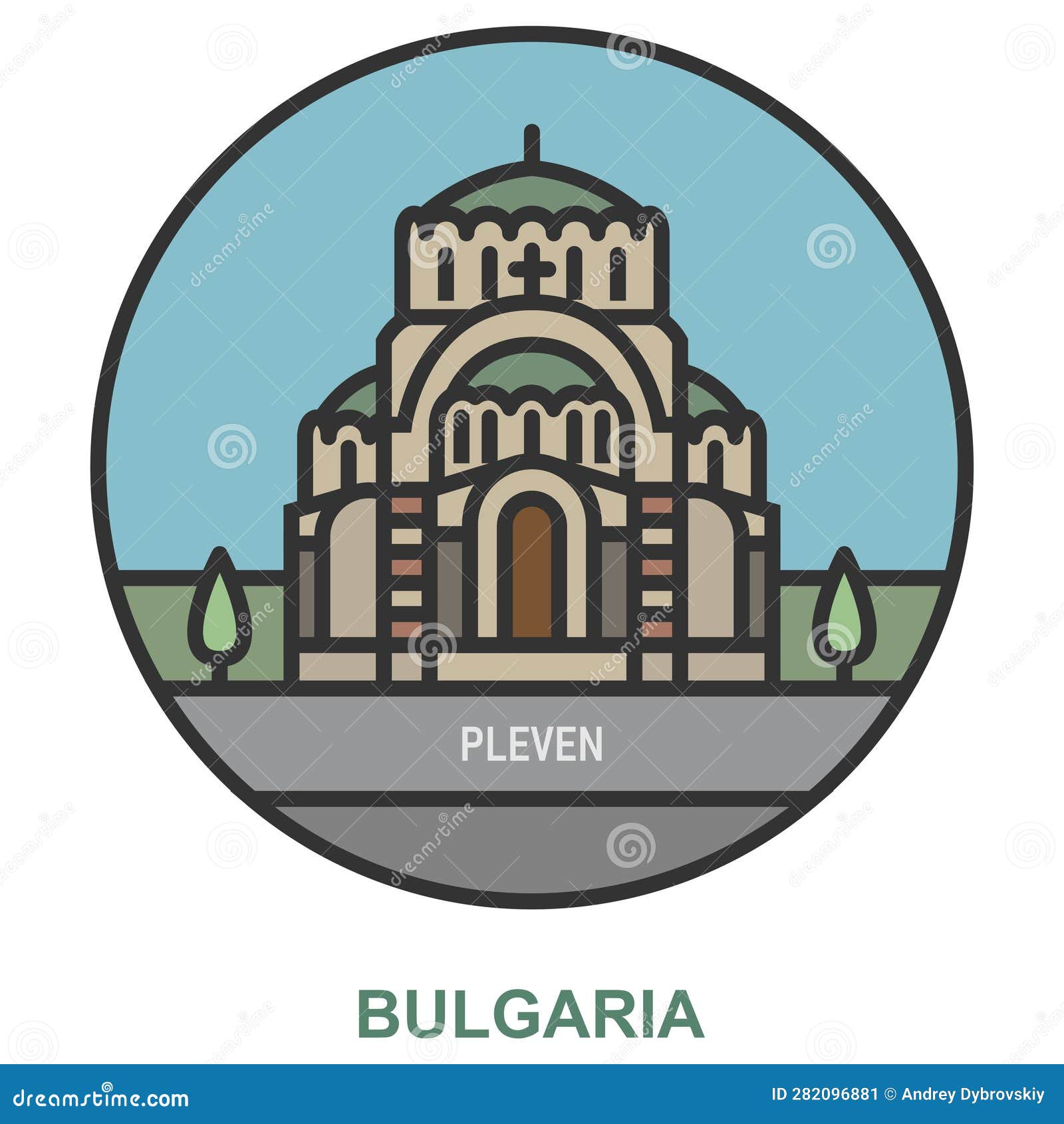 Pleven. Cities And Towns In Bulgaria Cartoon Vector | CartoonDealer.com ...