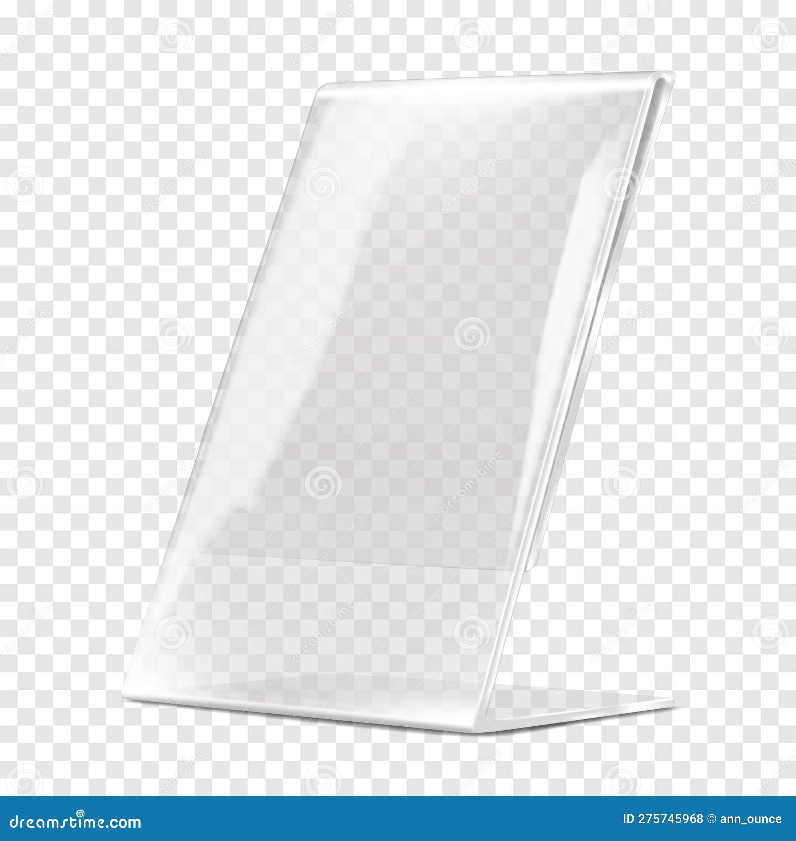 Plexi Stand Vector Mockup. Clear Acrylic Table Information Display On ...