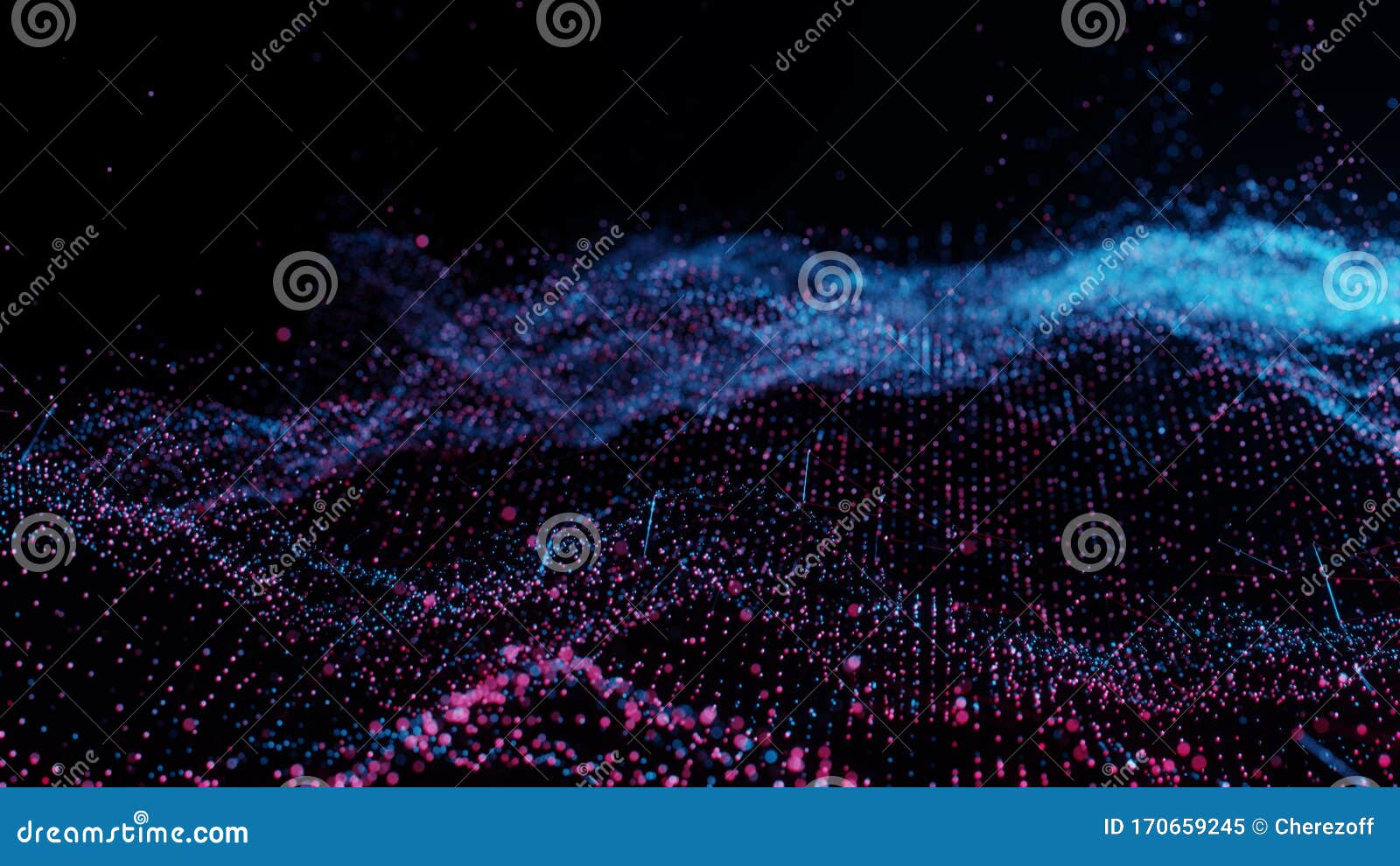 Plexus of Abstract Red and Blue Dots Stock Illustration - Illustration ...