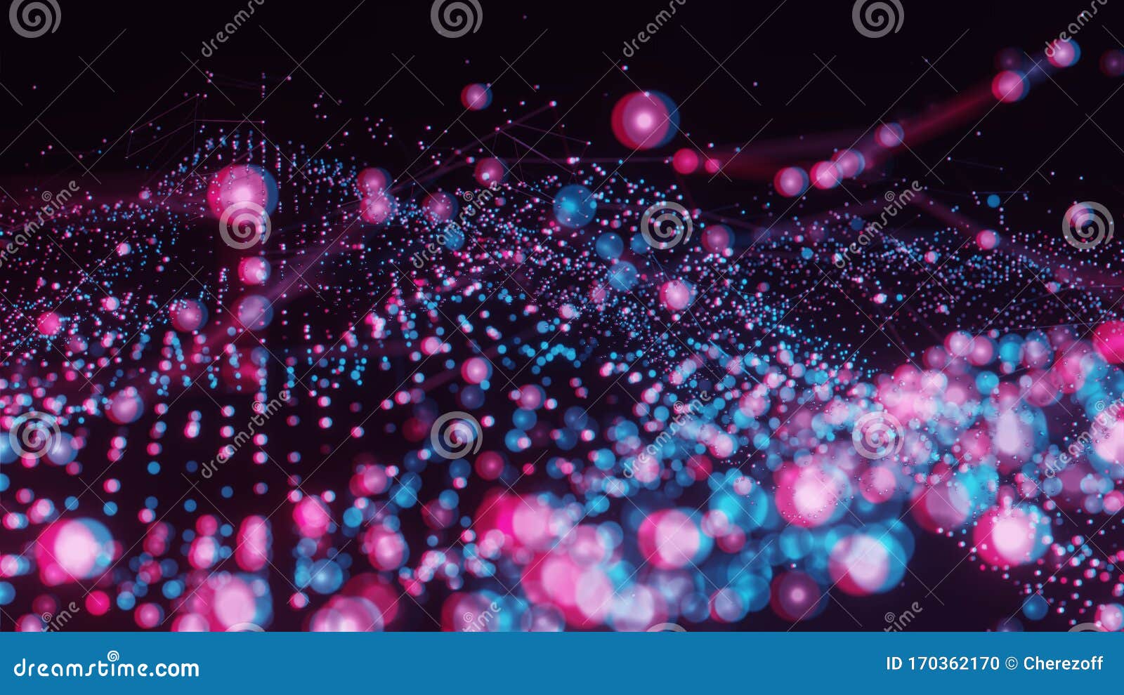 Plexus of Abstract Red and Blue Dots Stock Illustration - Illustration ...