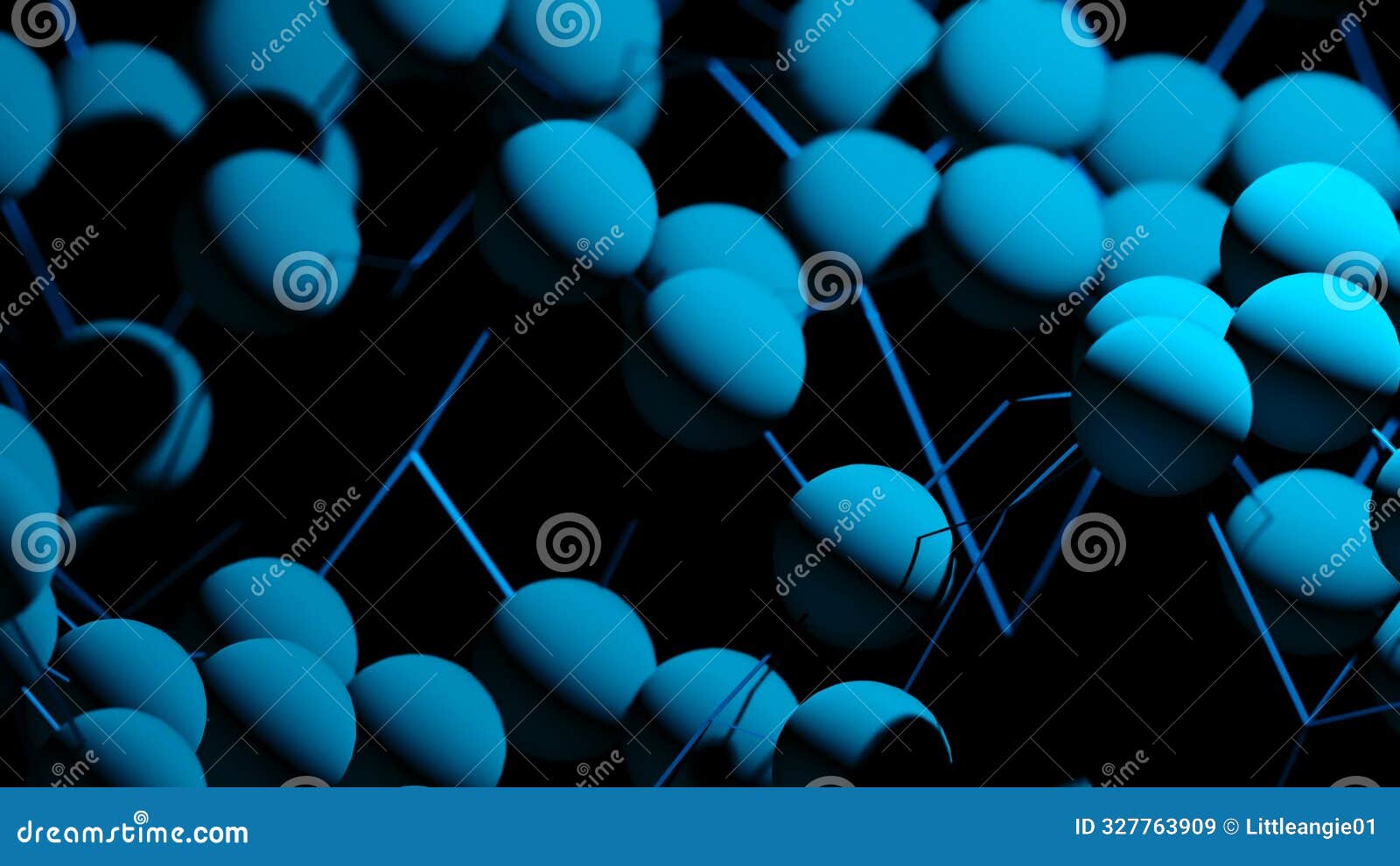 Plexus of Blue Connected Spheres Float in Space Science Concept Stock ...