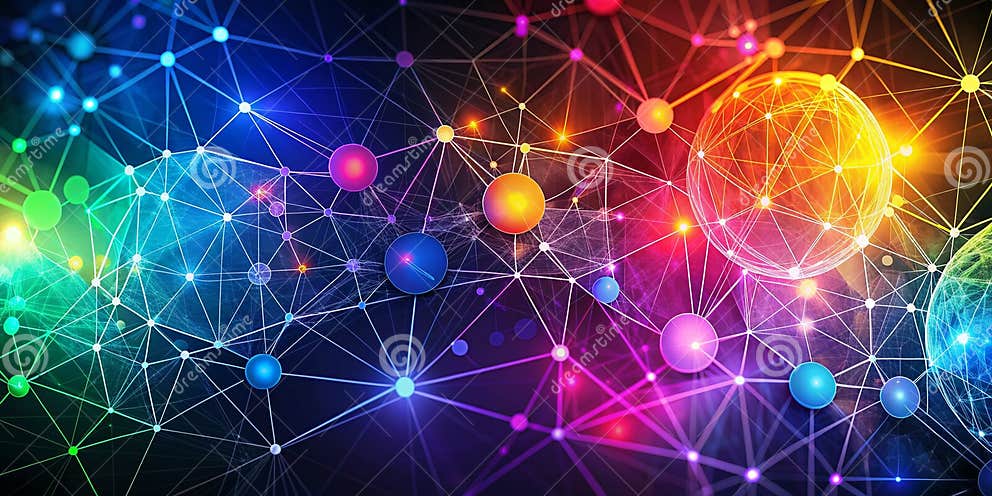 Plexus Circles a Vibrant and Dynamic Abstract Geometric Background Generative by AI Stock ...