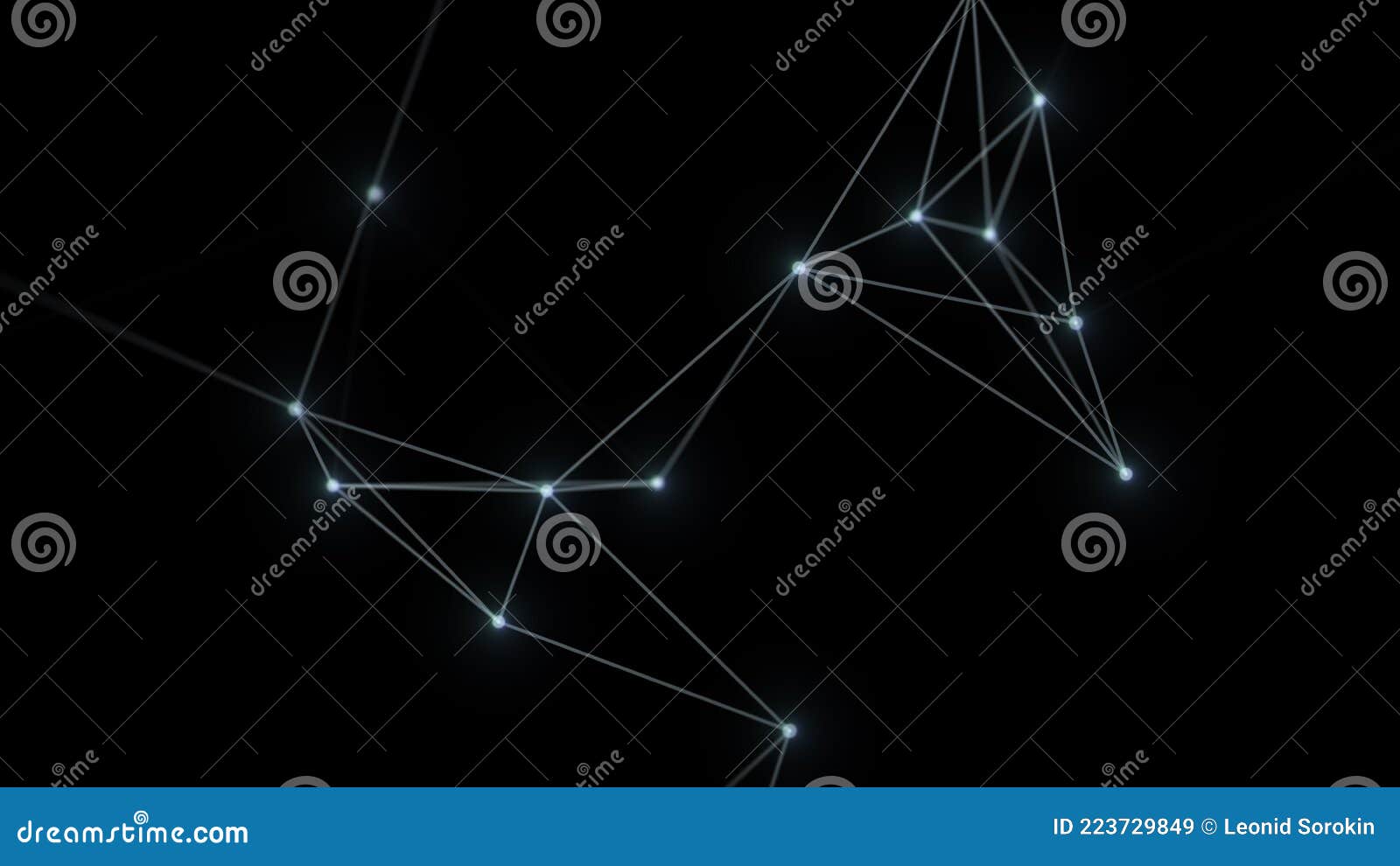 Plexus Effect Abstract Digital Connection Moving Dots and Lines Stock ...