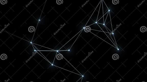 Plexus Effect Abstract Digital Connection Moving Dots And Lines Stock Illustration