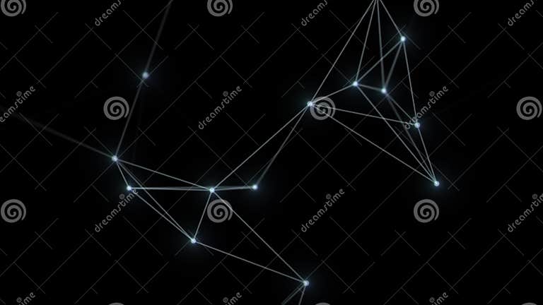 Plexus Effect Abstract Digital Connection Moving Dots And Lines Stock Illustration