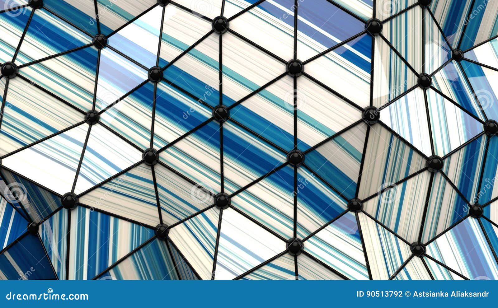 Plexus Effect, 3D Rendering Background, Stretched Pixels Effect Stock ...