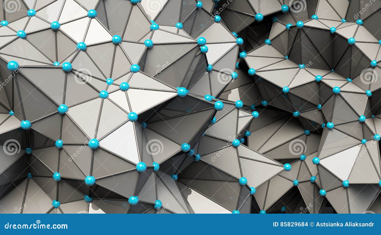 Plexus Effect, 3D Rendering, Illustration Stock Illustration ...