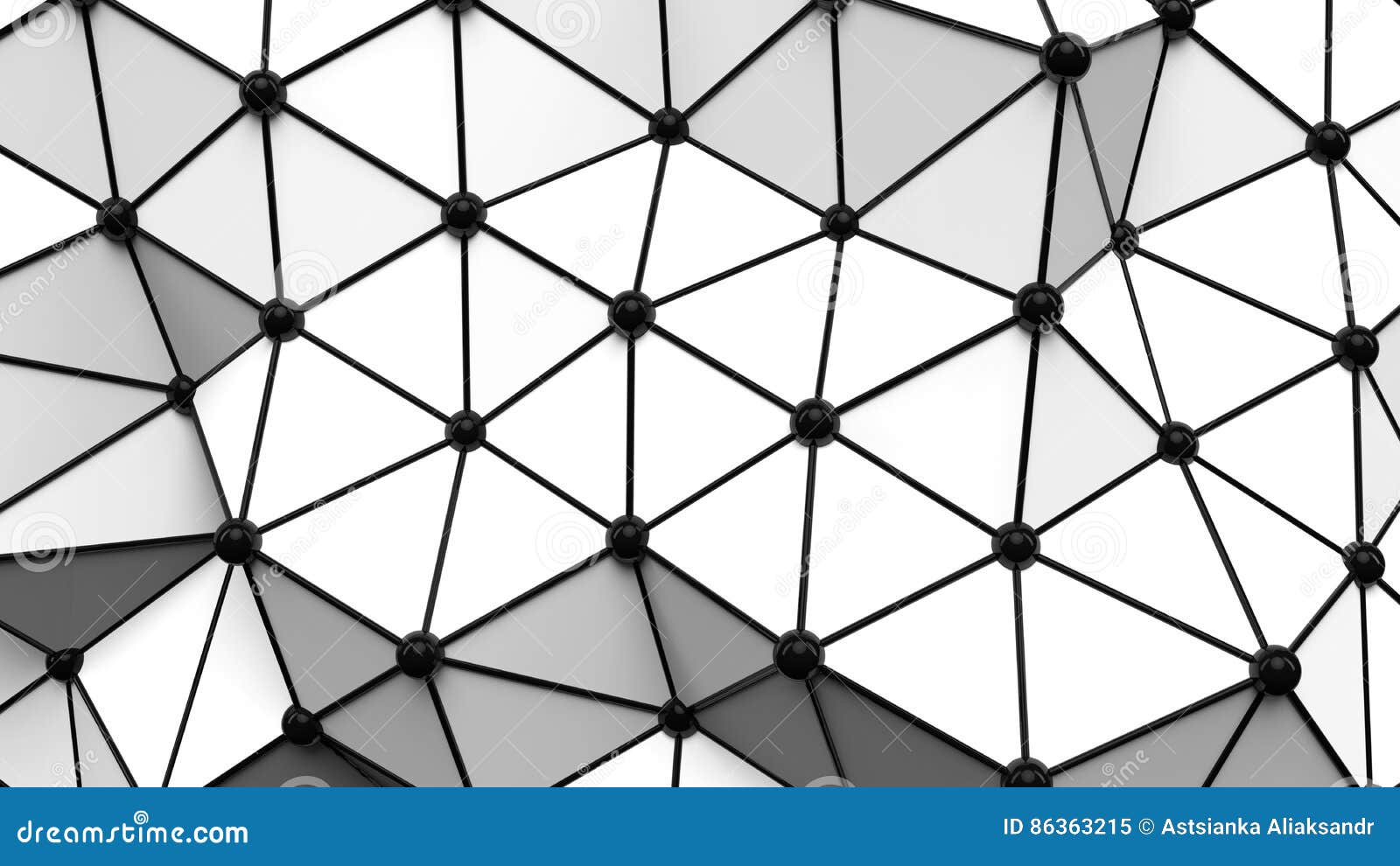 Plexus Effect, 3D Rendering, Illustration Stock Illustration ...