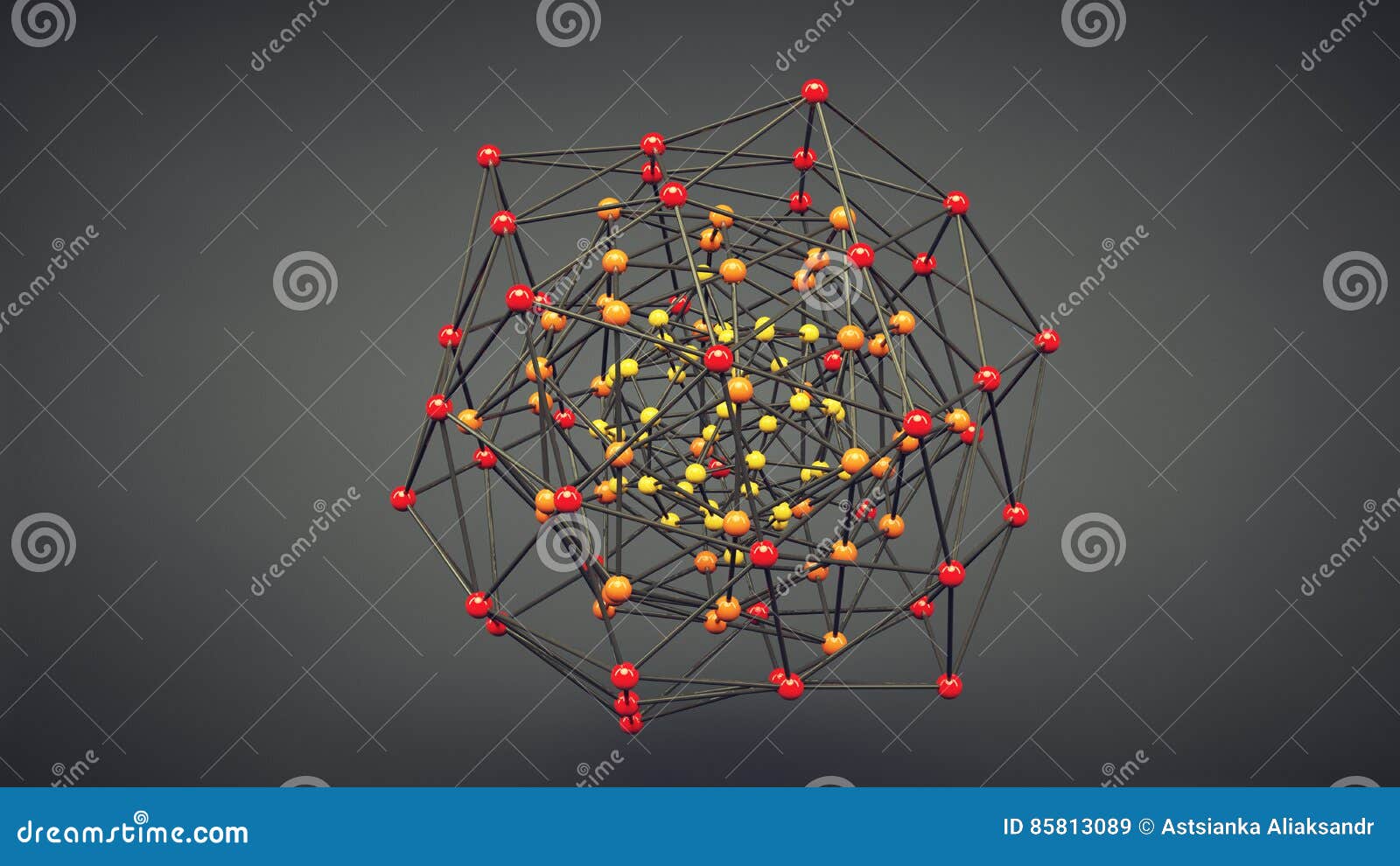 Plexus Effect, 3D Rendering, Illustration. Stock Illustration ...