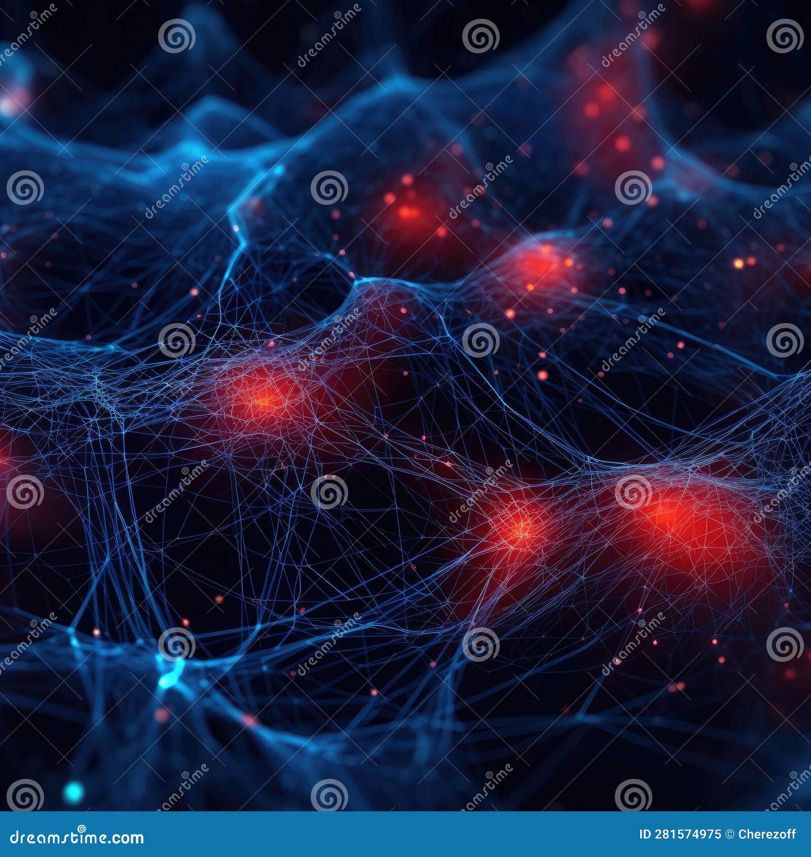 Plexus Effect. the Luminous Dots are Connected by Lines Stock ...
