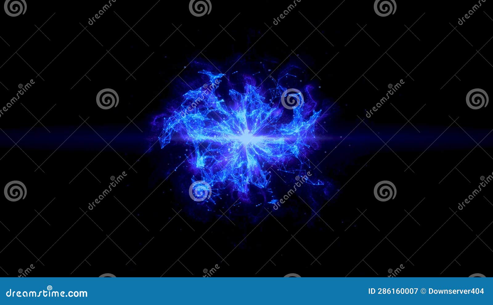 Abstract Explosion Plexus for Logo Opening Template, Glowing Blue ...