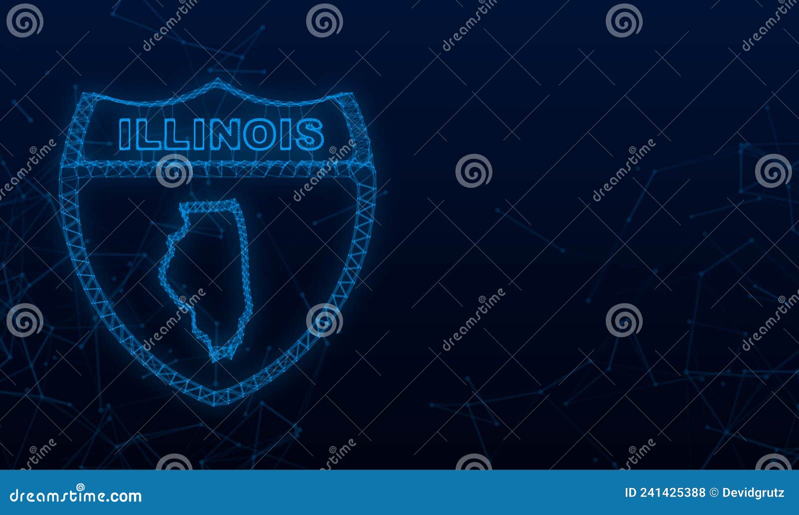 Plexus Icon Map of the State of Illinois from the United State of ...