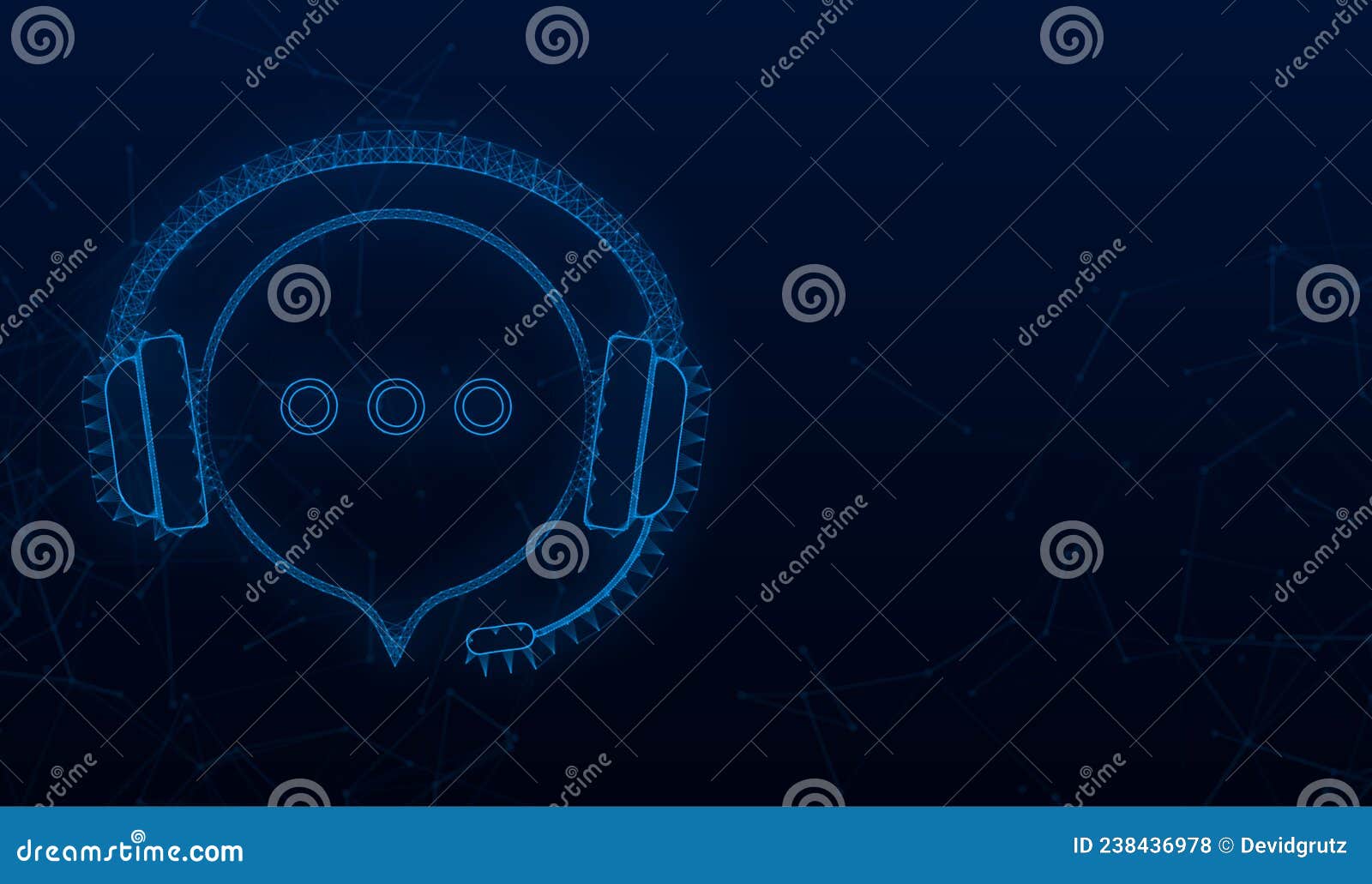 Plexus Illustration with Customer Service. 3d Vector Stock Illustration ...