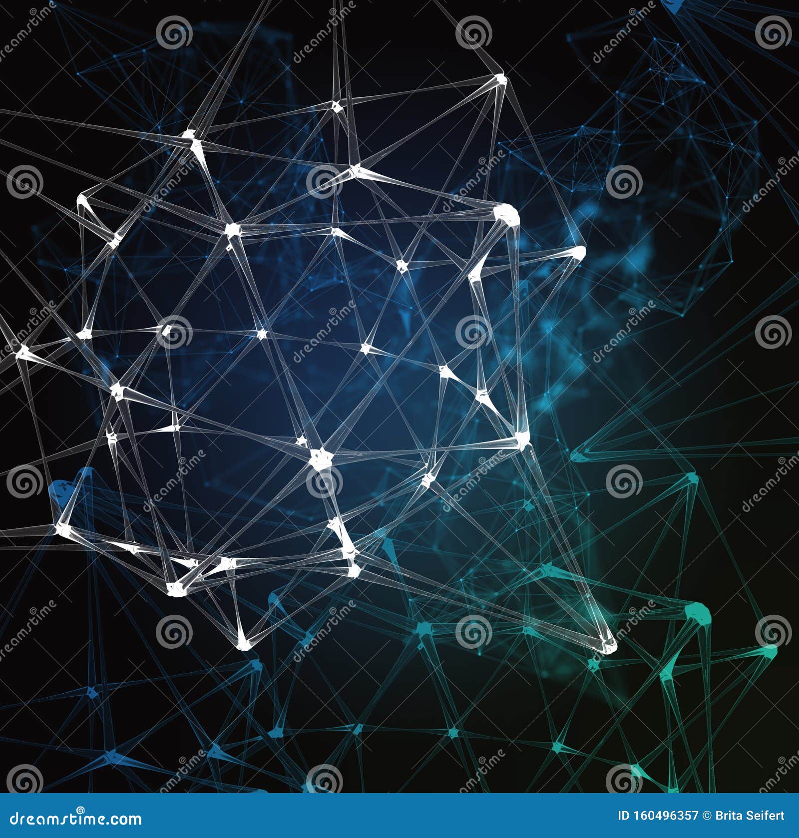 Plexus Lines, Dots and Light Beams with Light Points. Abstract ...