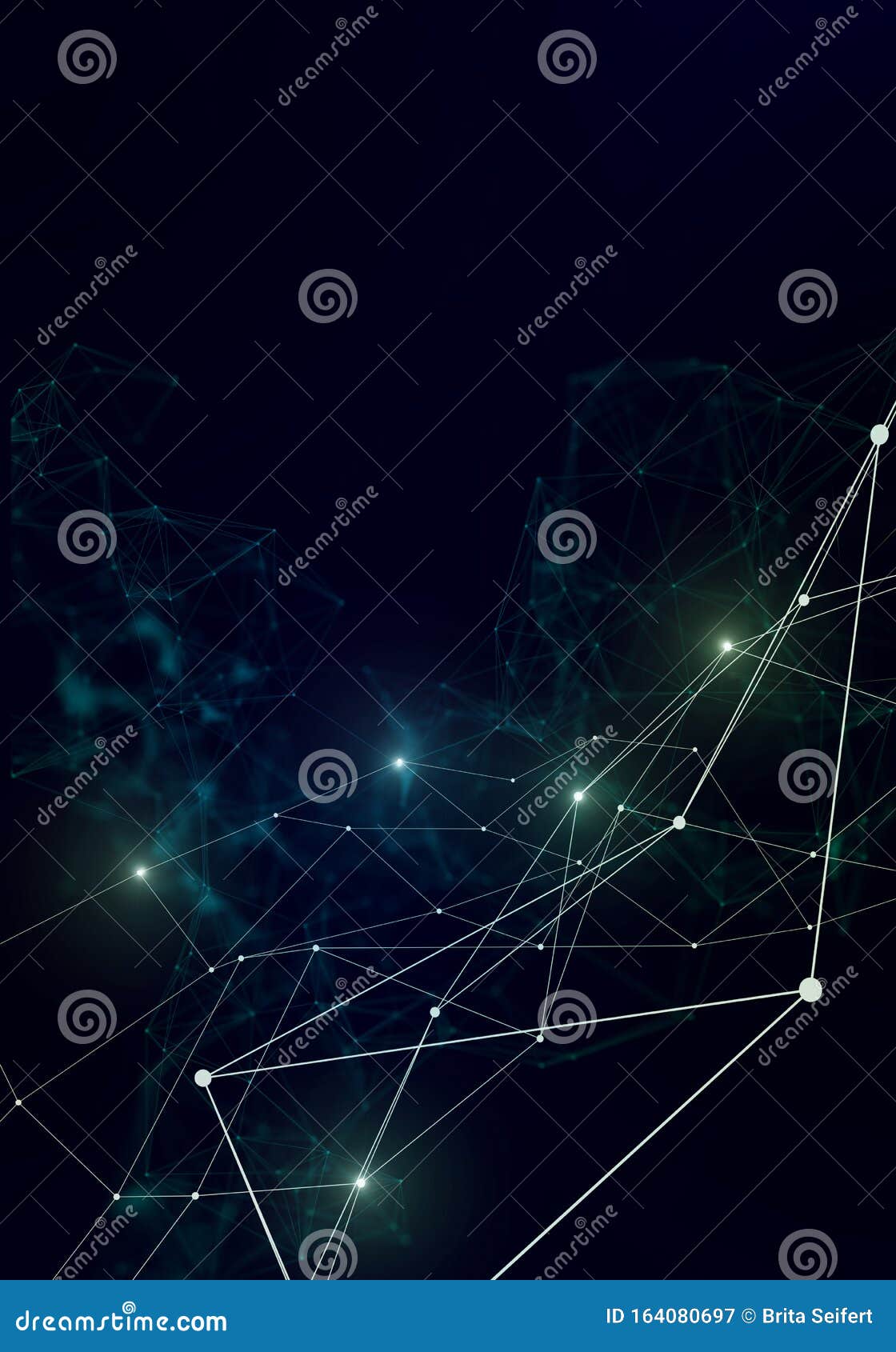 Plexus Lines, Dots and Light Beams with Light Points. Abstract ...