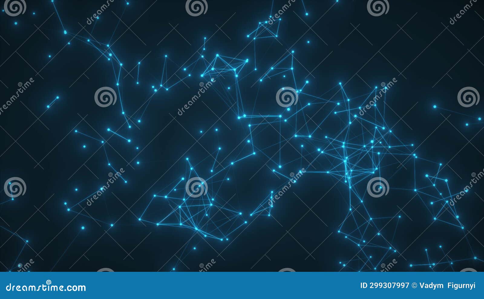 A Plexus of Lines and Dots Move through Space, Creating an Abstract ...