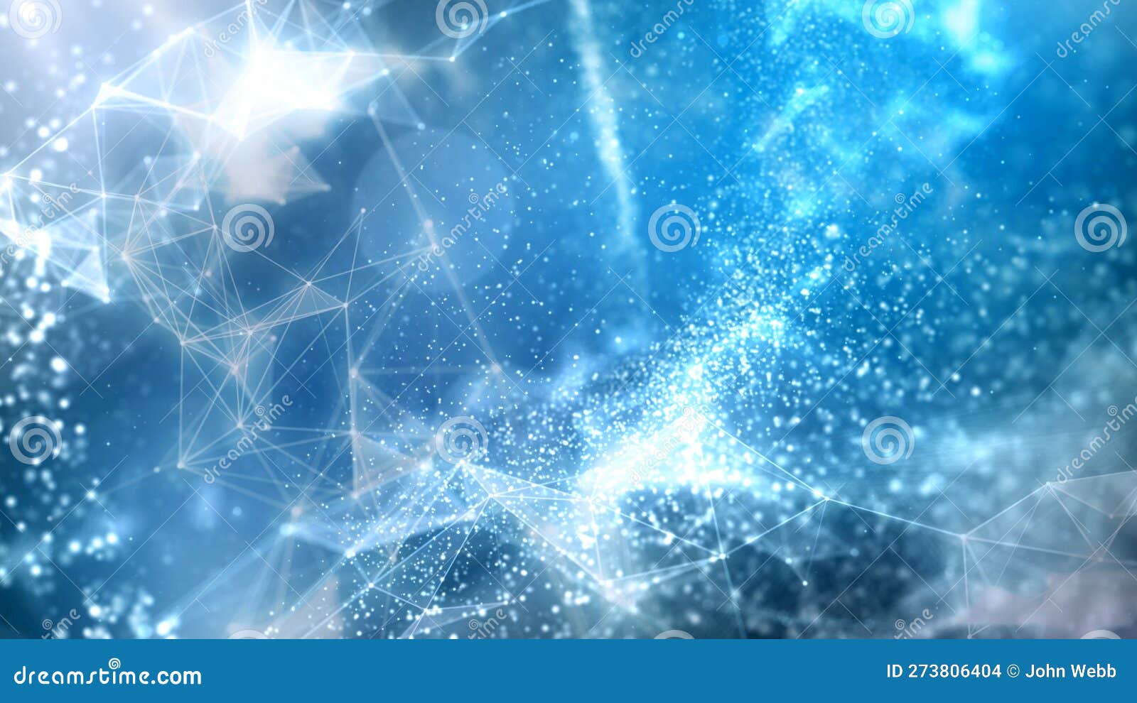 Plexus and Particles in Blue Atmosphere Background Stock Illustration ...