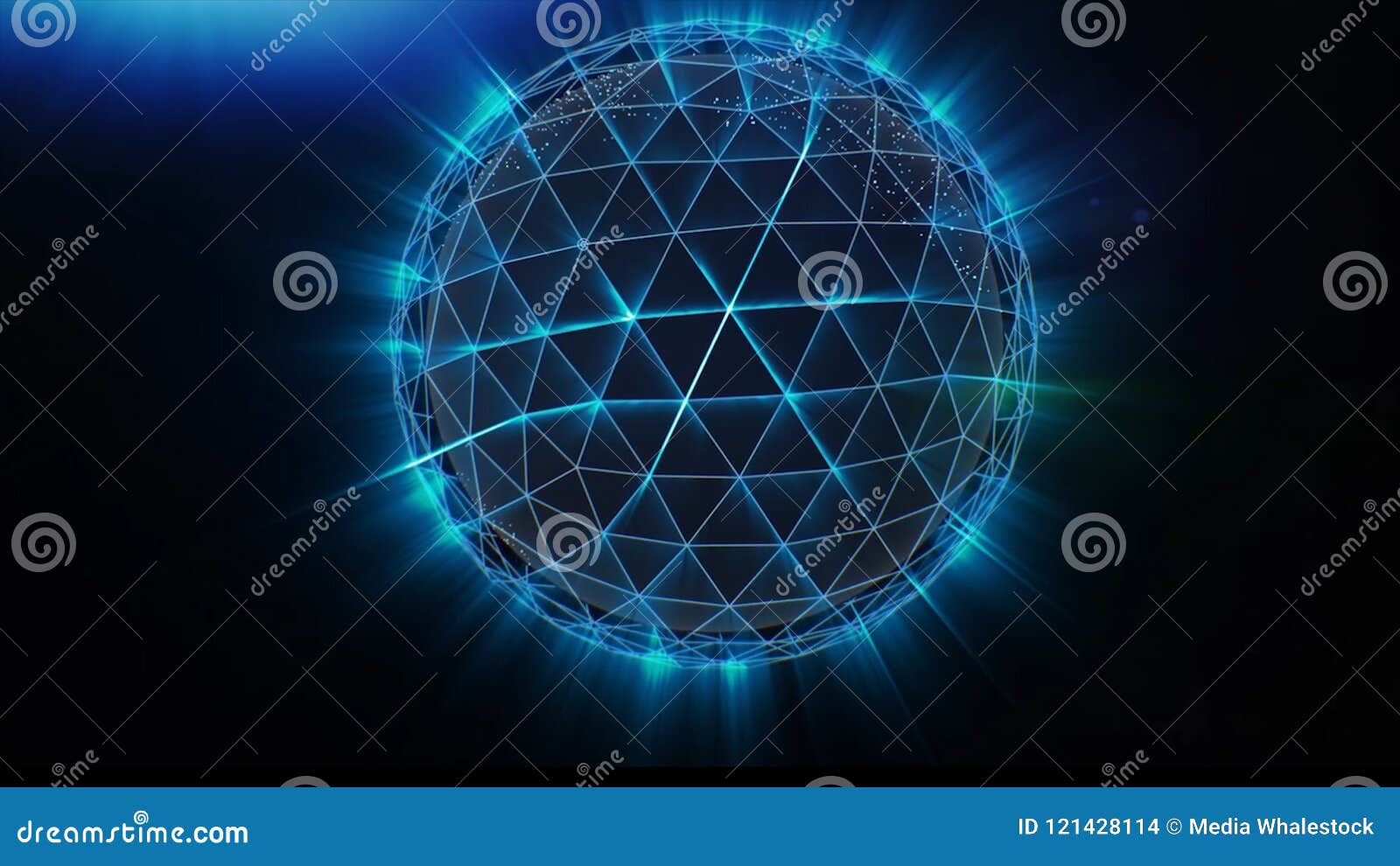 Plexus Sphere Explodes into Particles and Polygons Connecting Lines in ...