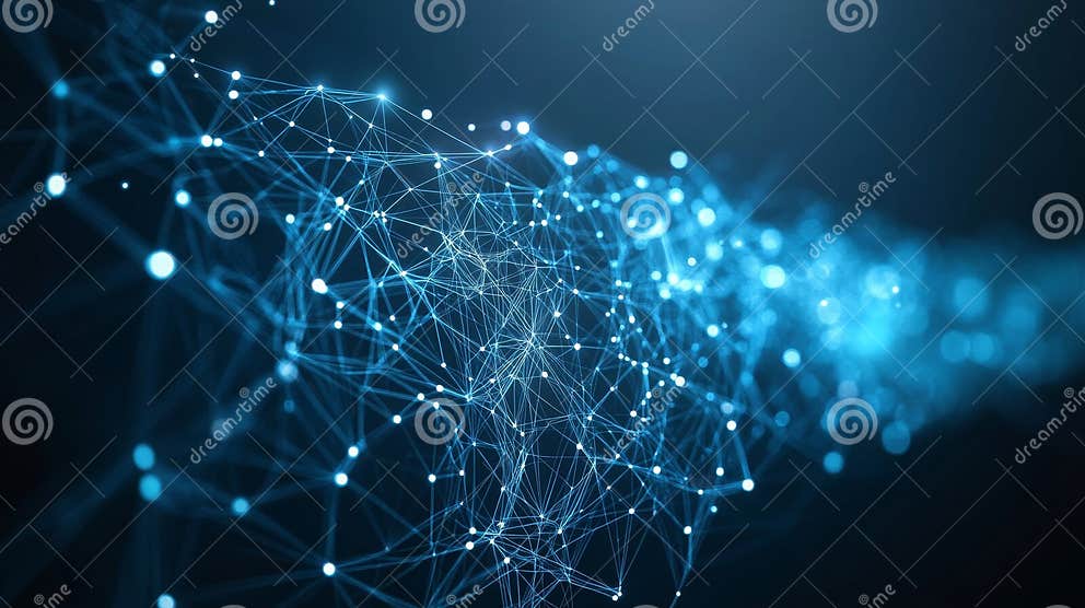 A Plexus-style Background with Optical Flares and Plexus Technology, a ...