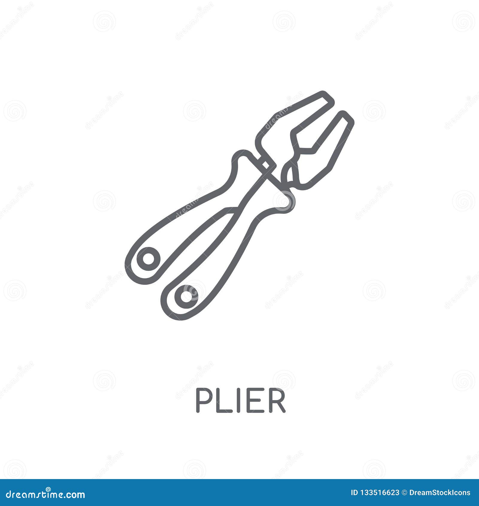 Plier Concept Vector Linear Icon Isolated On Transparent Background ...
