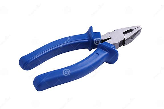 Pliers blue handle stock image. Image of background, plastic - 64945715
