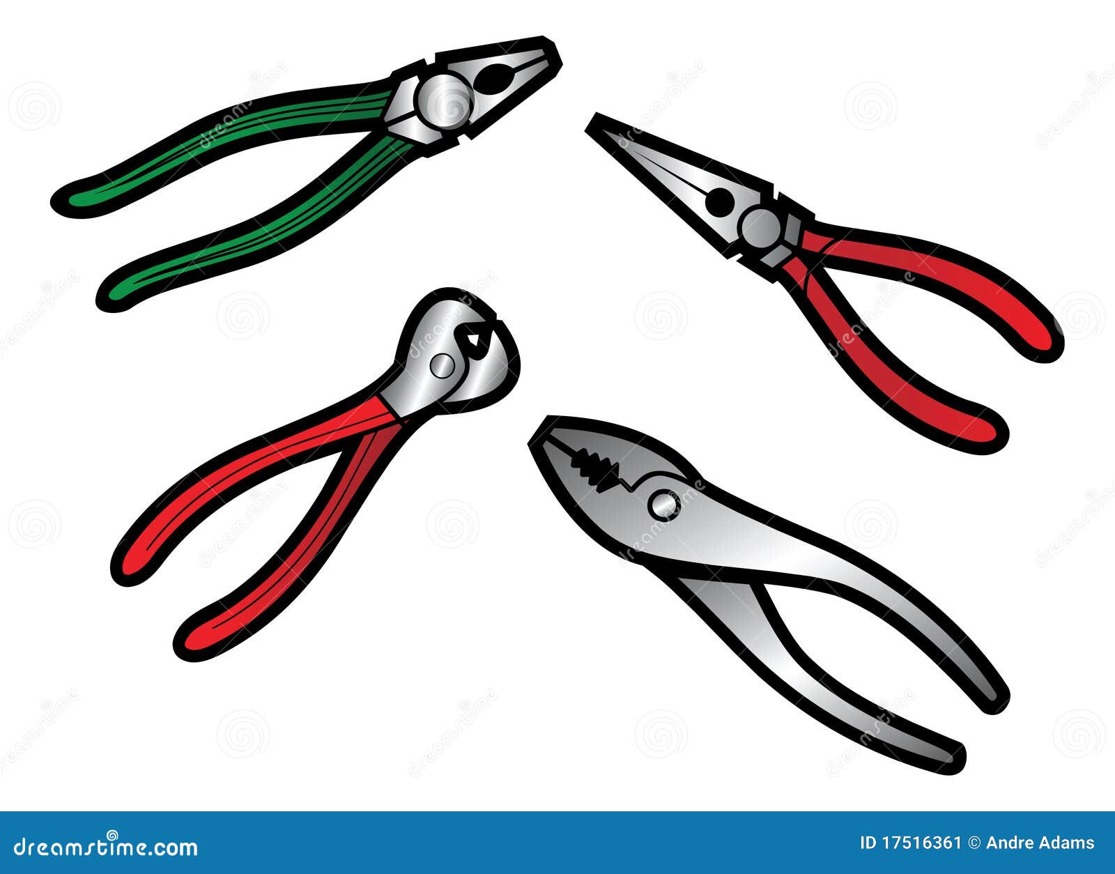 Pliers collection stock vector. Illustration of handy - 17516361