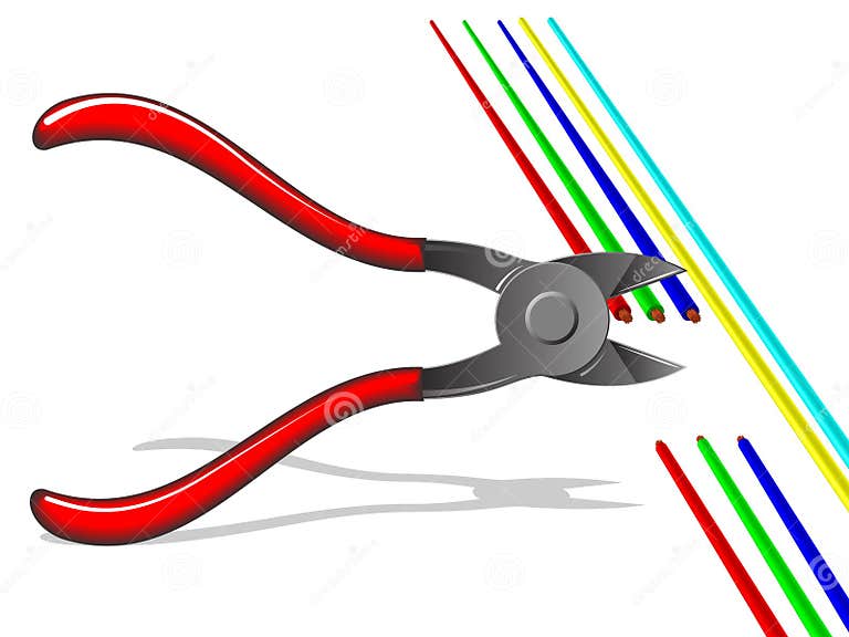Pliers, cut off the wires stock vector. Illustration of open - 19095924