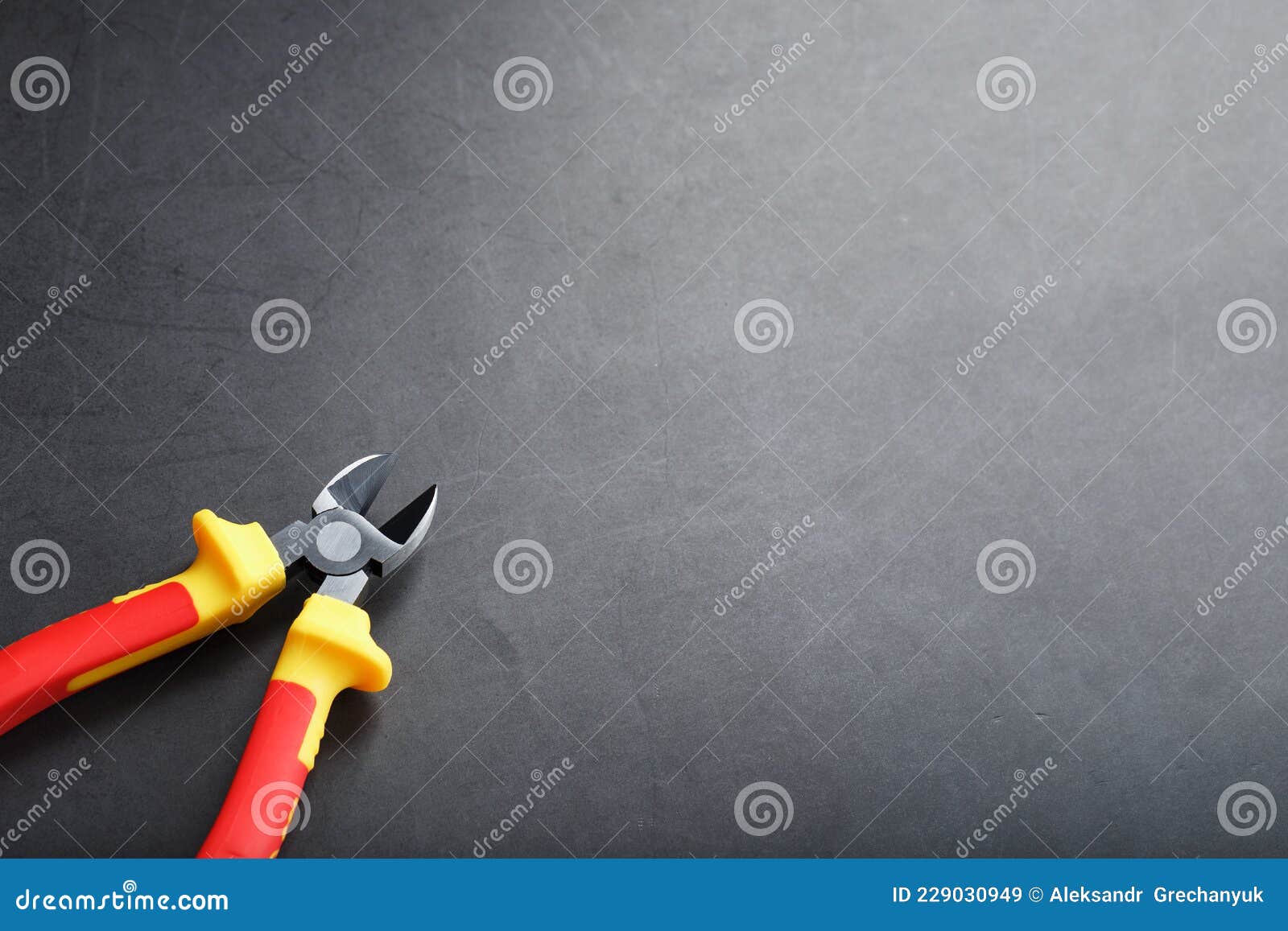 Pliers are a Cutting Tool with a Red Handle on a Black Background Stock ...