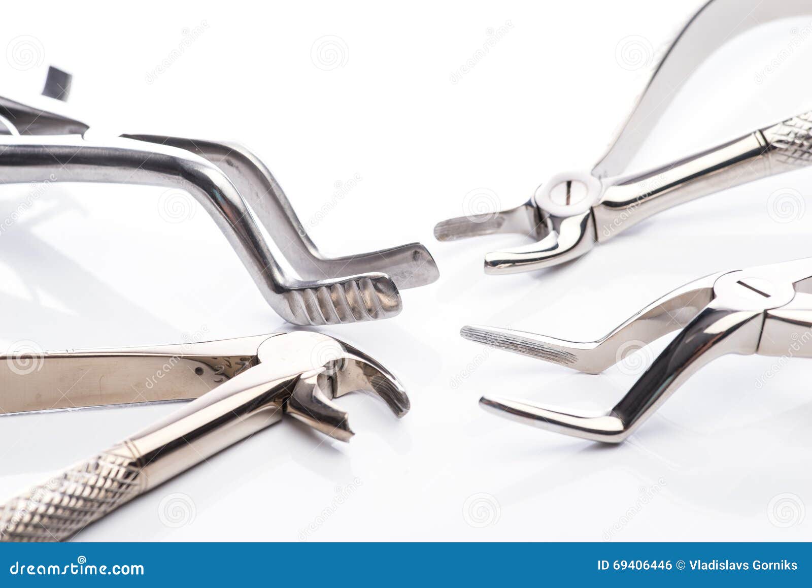Pliers and Extraction Forceps on White Background Stock Photo - Image ...