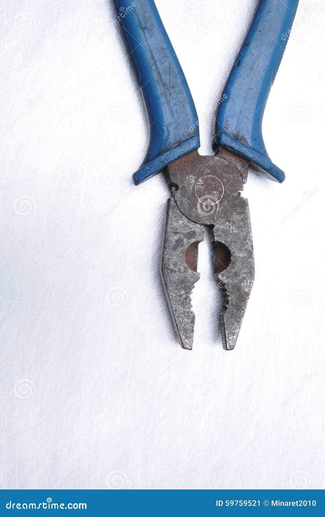 Pliers on Grey Metal Background with Place on Text Stock Image - Image ...