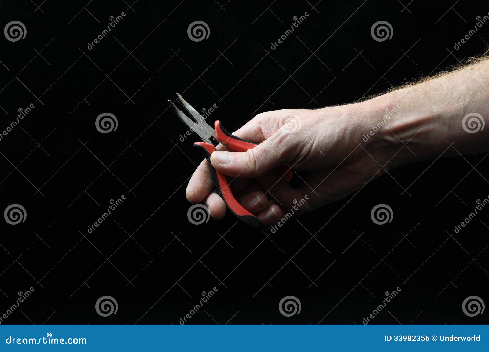 Pliers and a Hand stock photo. Image of closeup, grip - 33982356