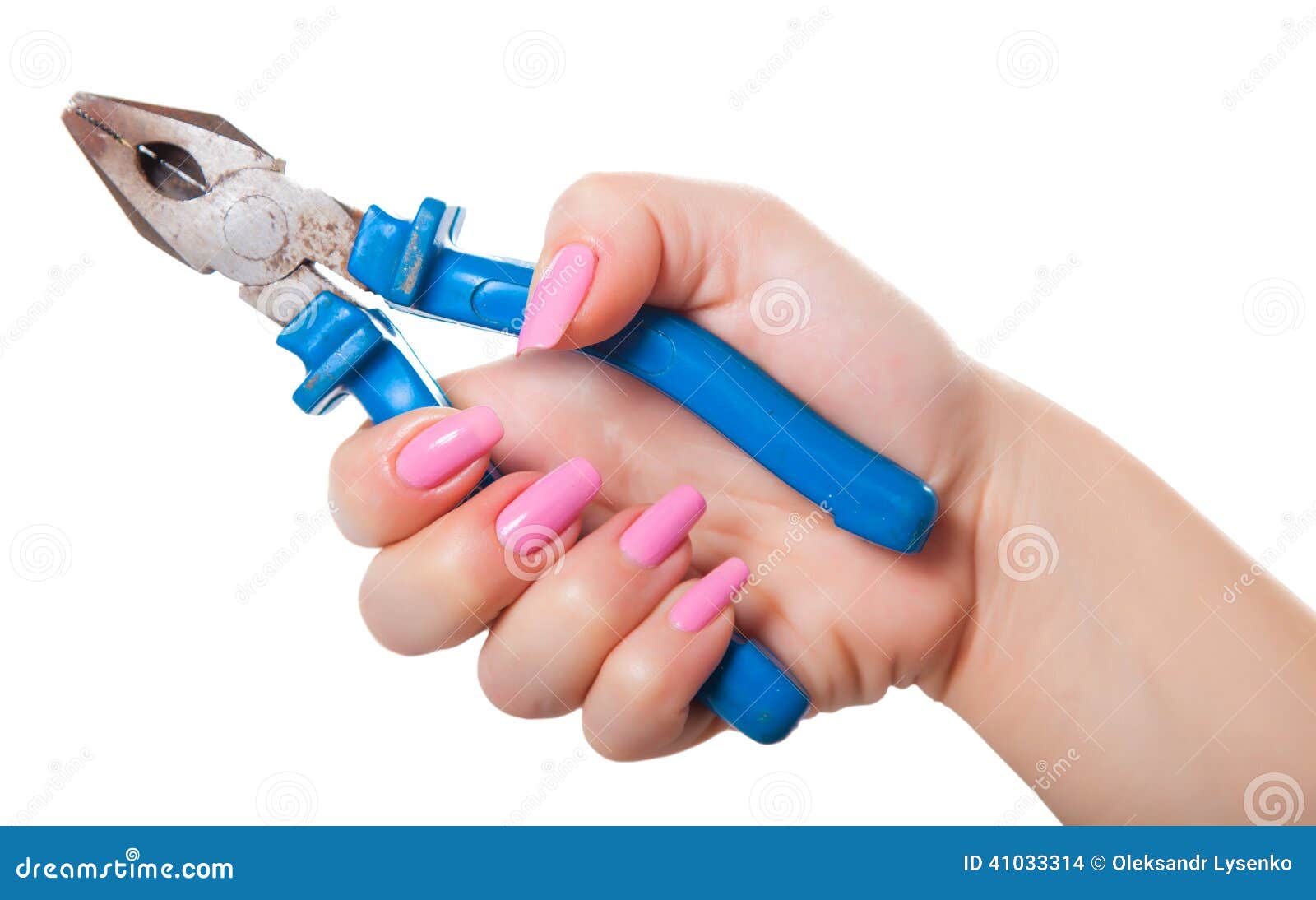 Pliers in hand stock photo. Image of repairman, steel - 41033314