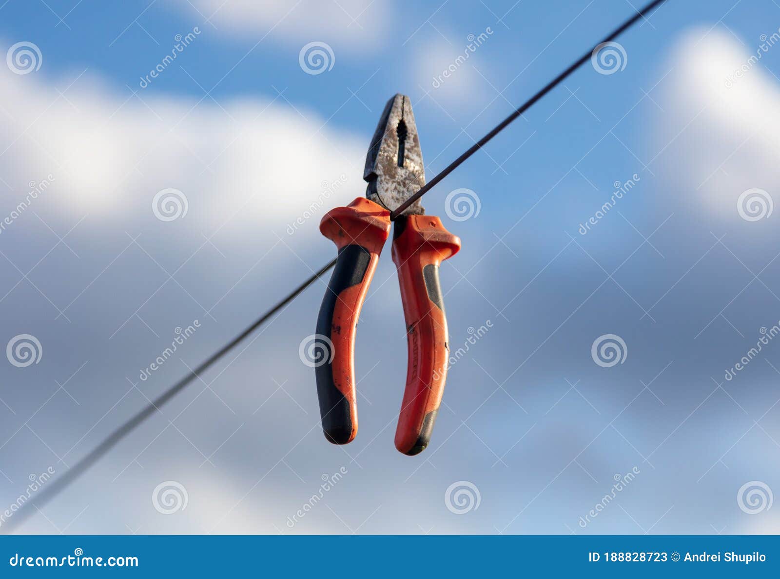 Pliers are Hanging on a Metal Grid Stock Image - Image of construction ...