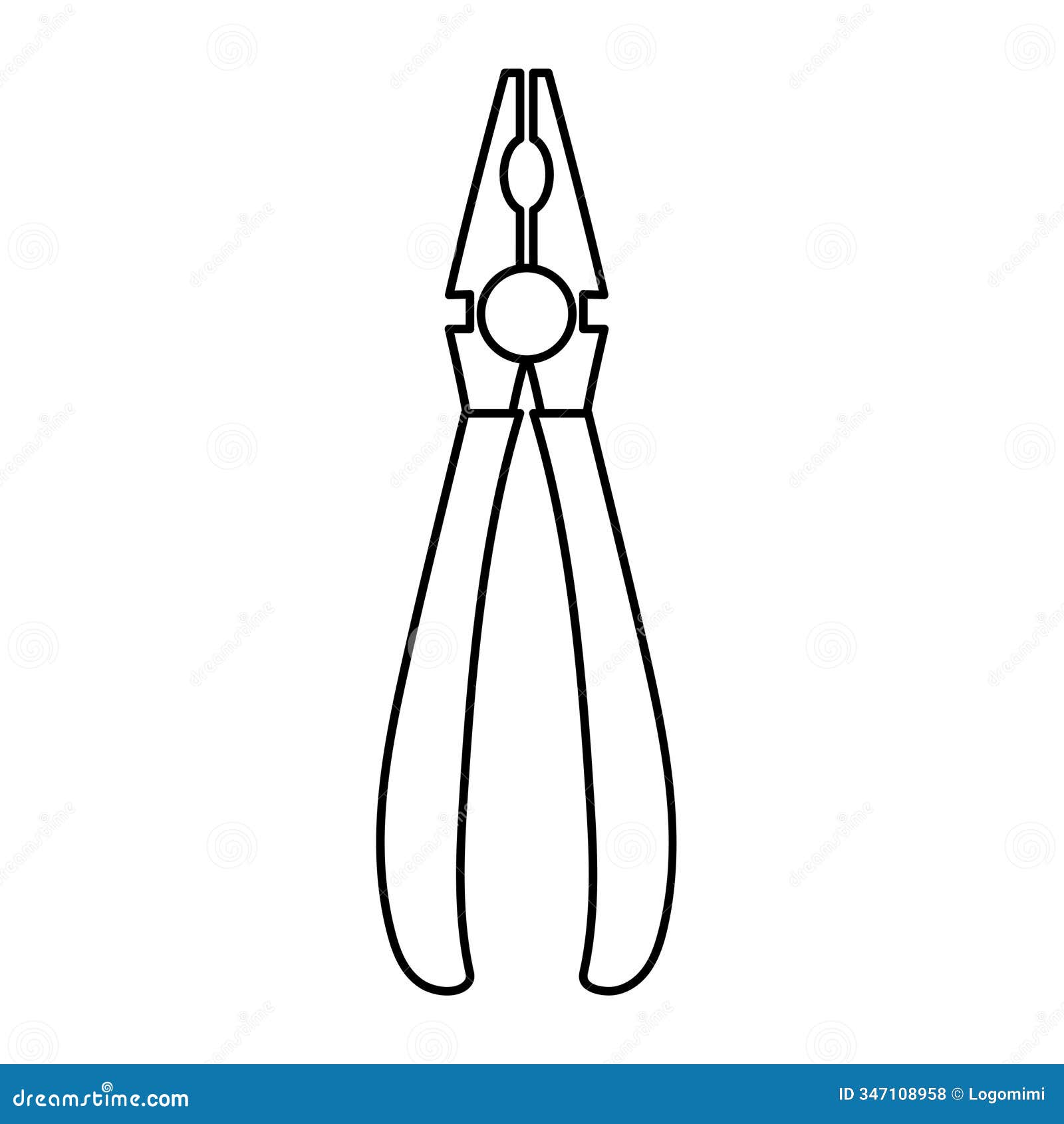 Pliers Line Art Vector Illustration, Pliers Tool Line Icon, Working ...
