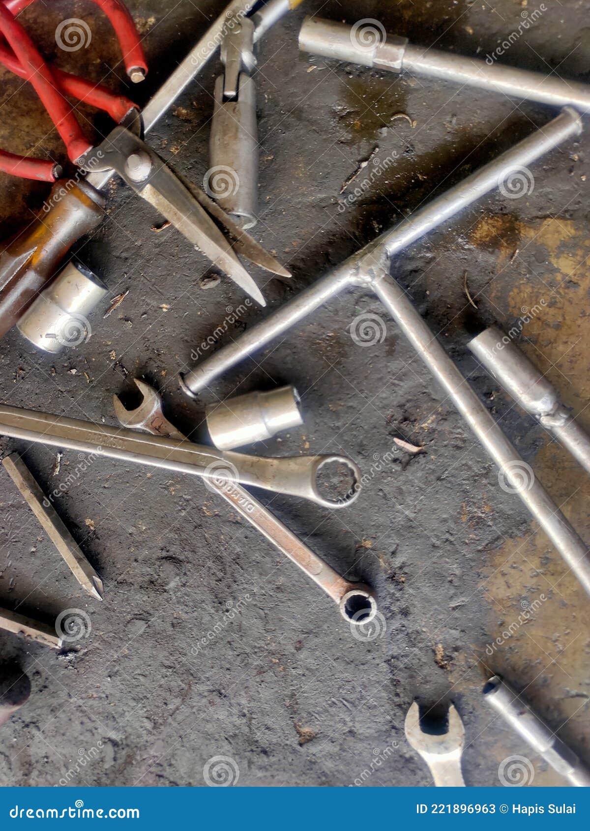 Pliers and Mechanical Tools on the Ground Stock Image - Image of ground ...