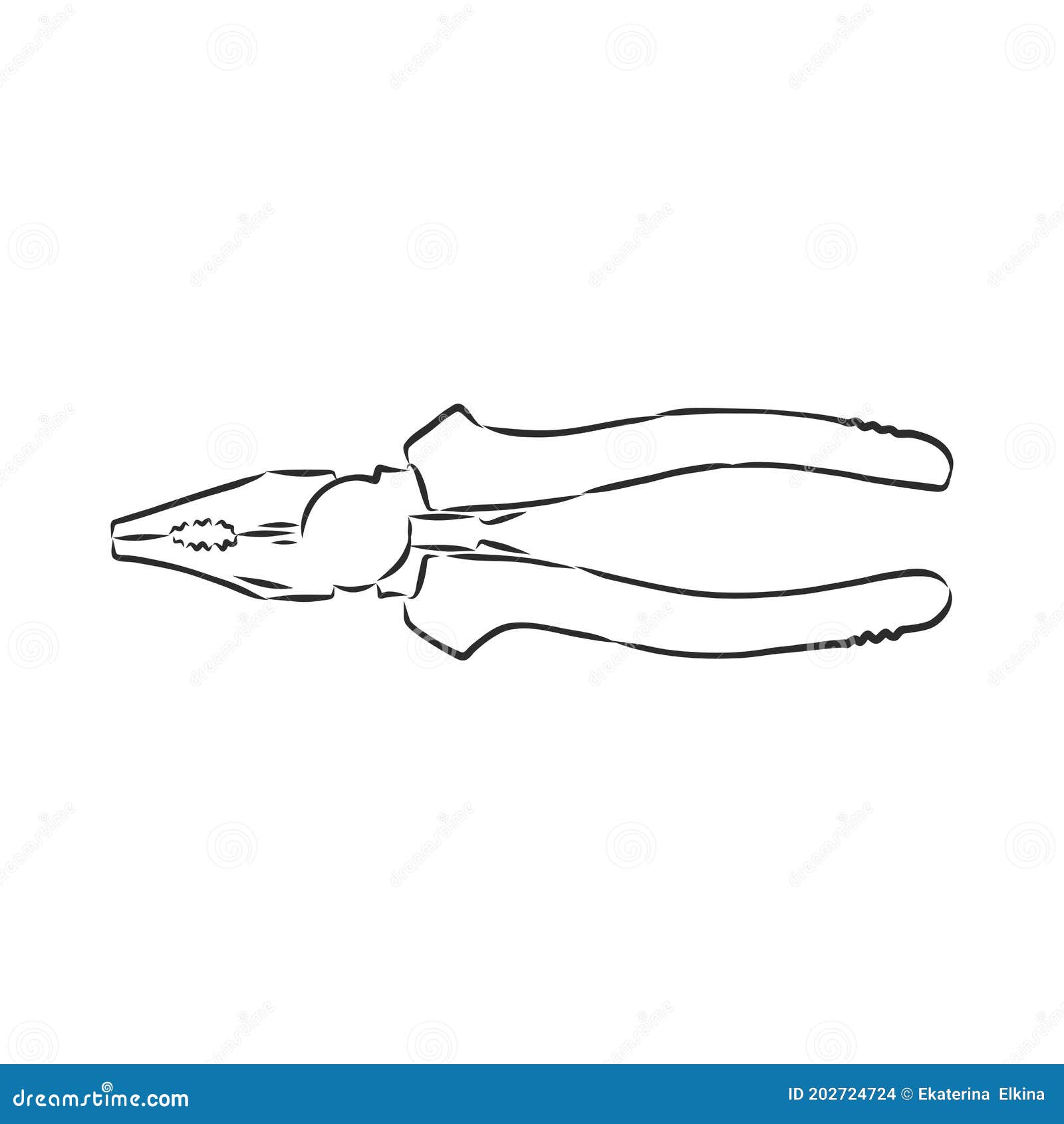 Pliers Pincers Hand Tool Isolated on White Background. Vector ...