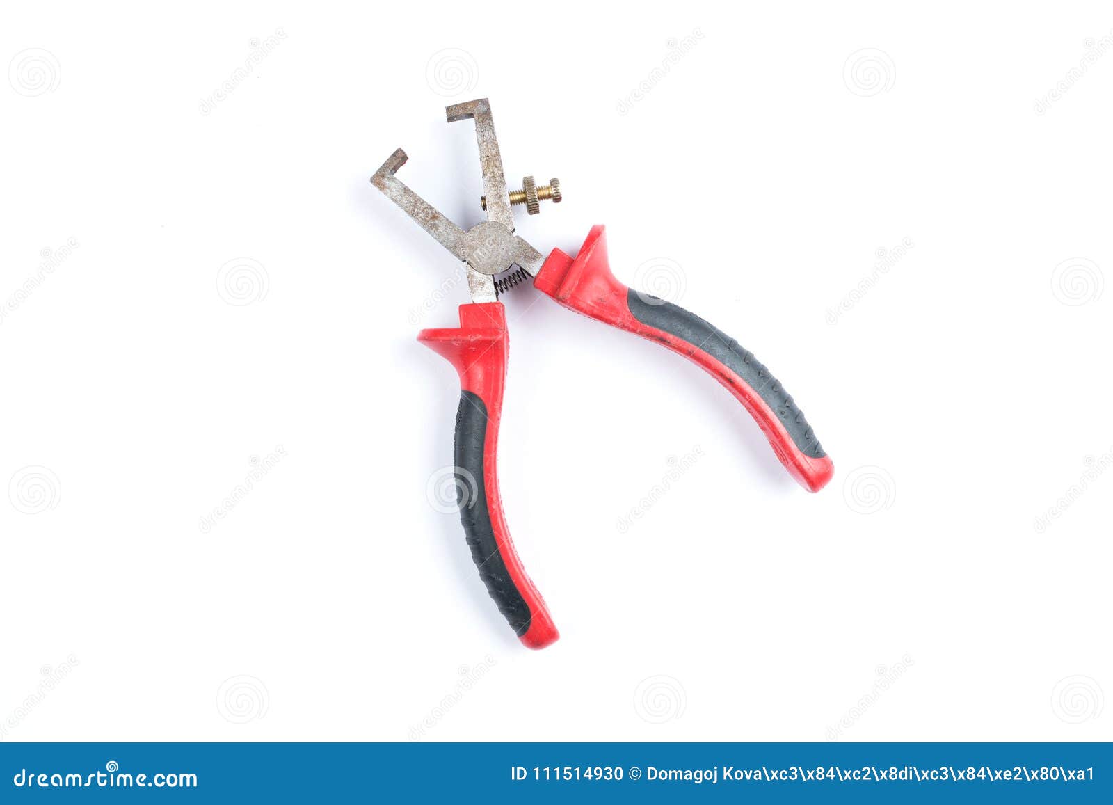 Pliers for Removing Isolation from Electrical Cables with Red Handles ...