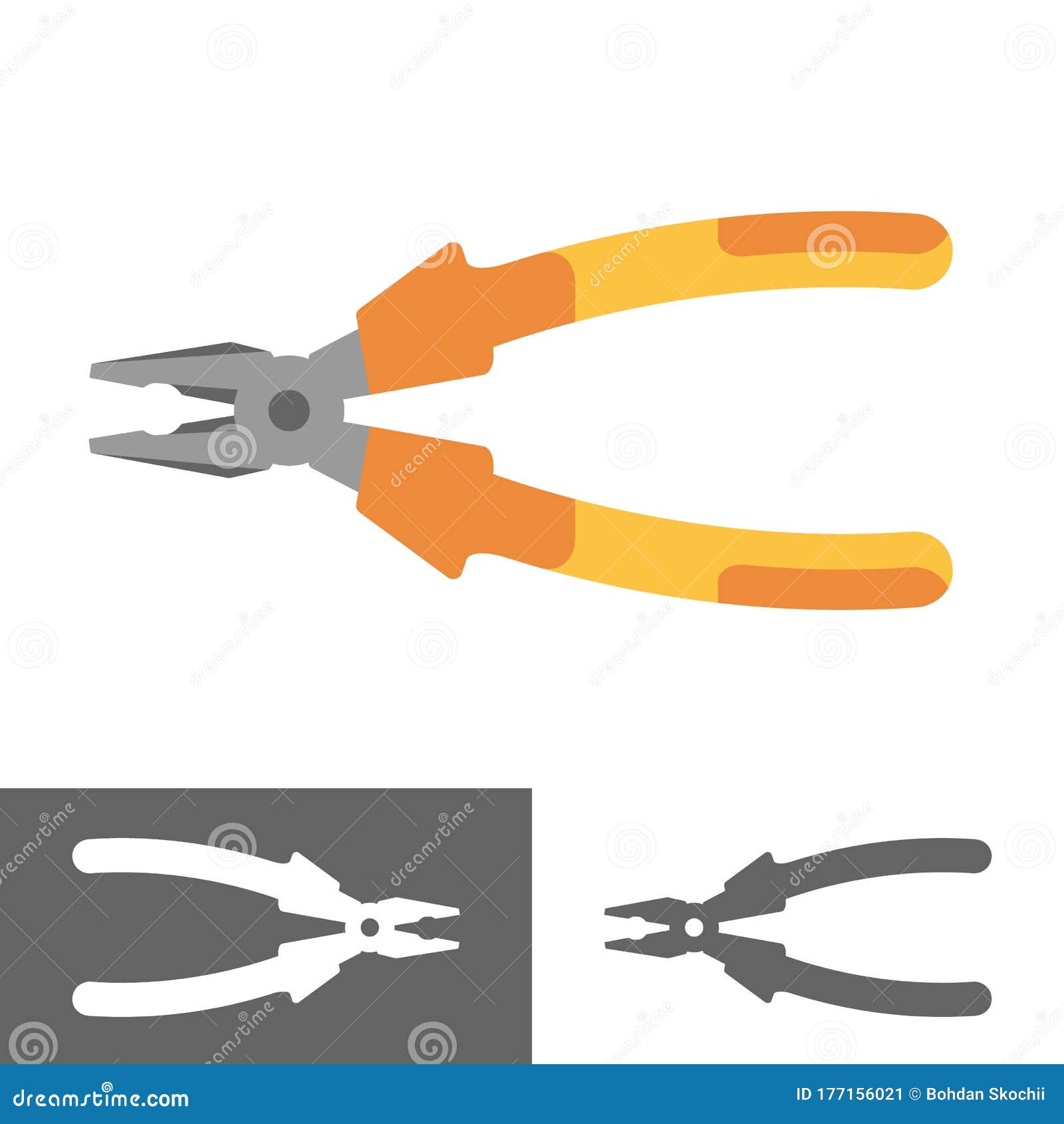 Pliers with Rubber Coating. Toolbox Hand Tool Stock Vector ...