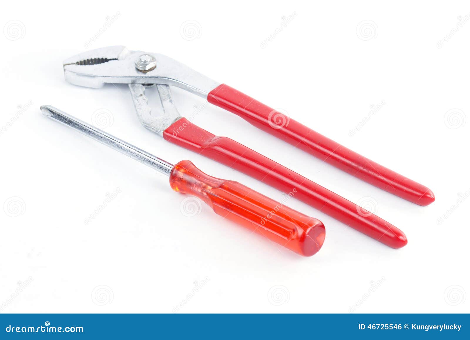 Pliers and screwdriver stock photo. Image of isolated - 46725546