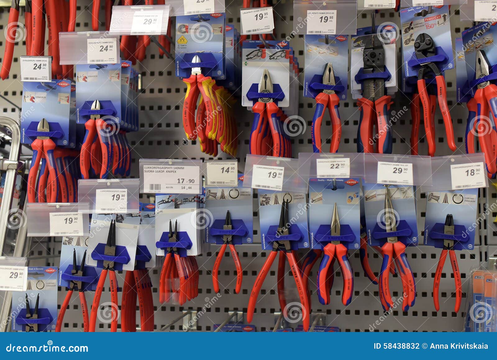 Pliers in the shop editorial photography. Image of hung - 58438832