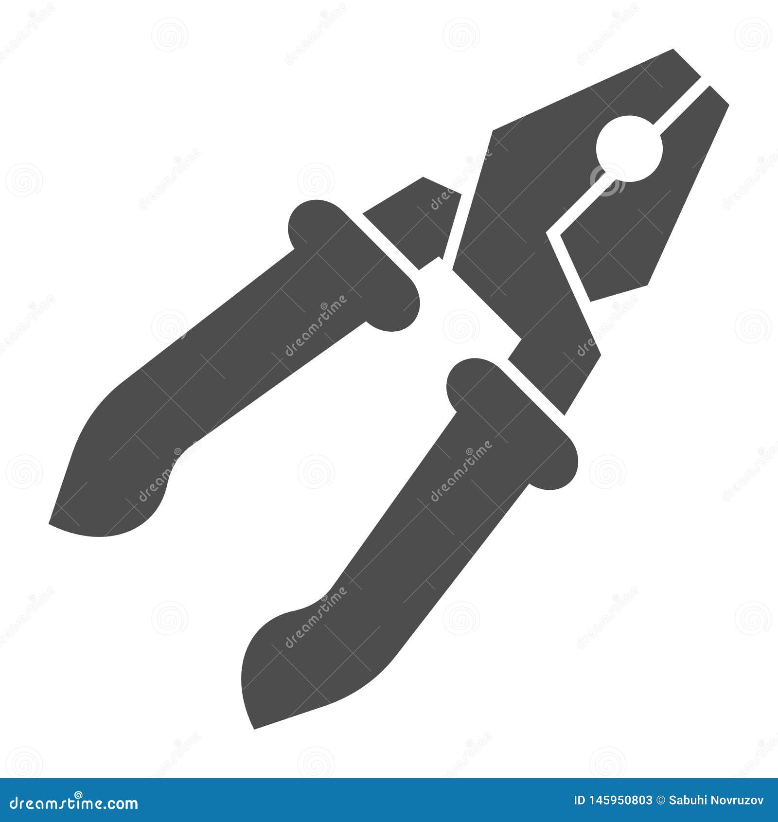 Pliers Solid Icon. Repair Vector Illustration Isolated on White. Tool ...