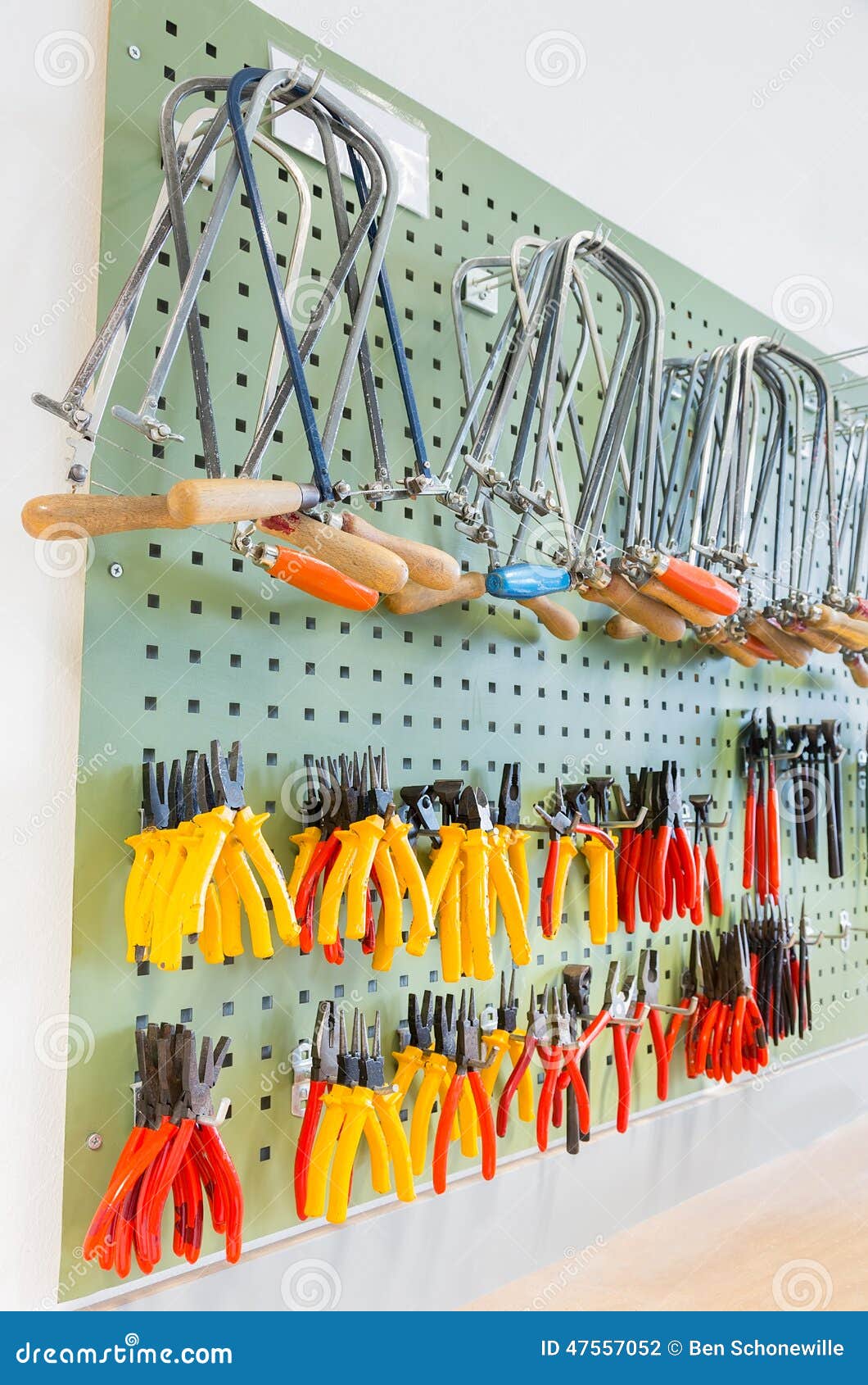 Pliers and Tools Hanging on Wall Stock Photo - Image of creative ...