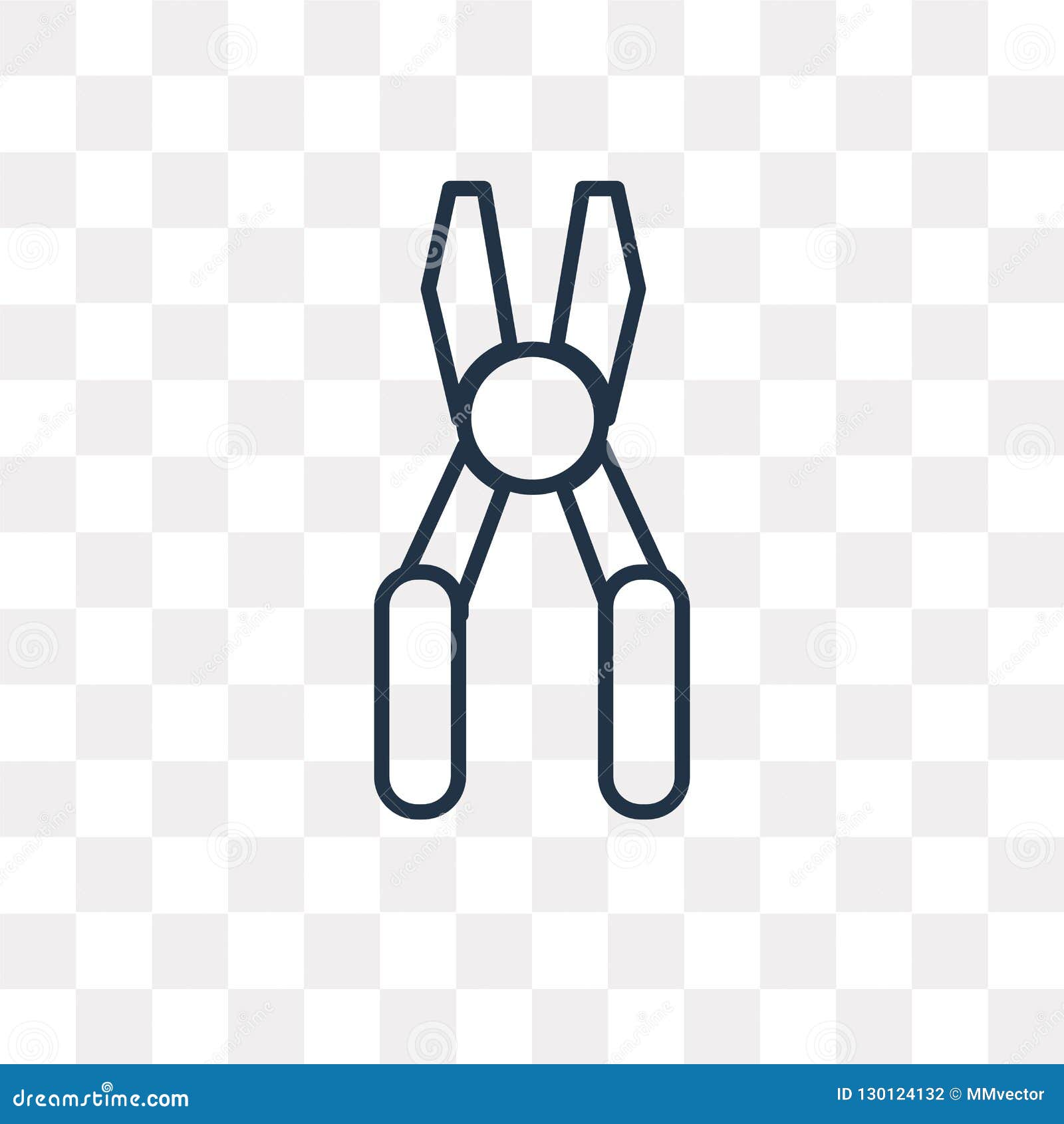 Pliers Vector Icon Isolated on Transparent Background, Linear Pl Stock ...