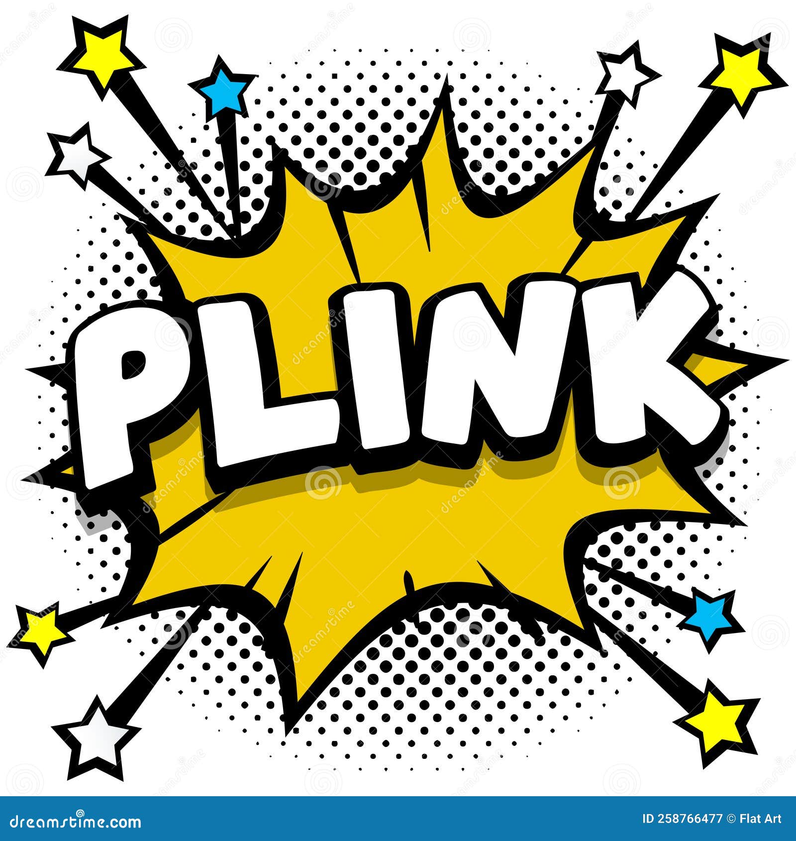 Plink Pop Art Comic Speech Bubbles Book Sound Effects Stock Vector ...
