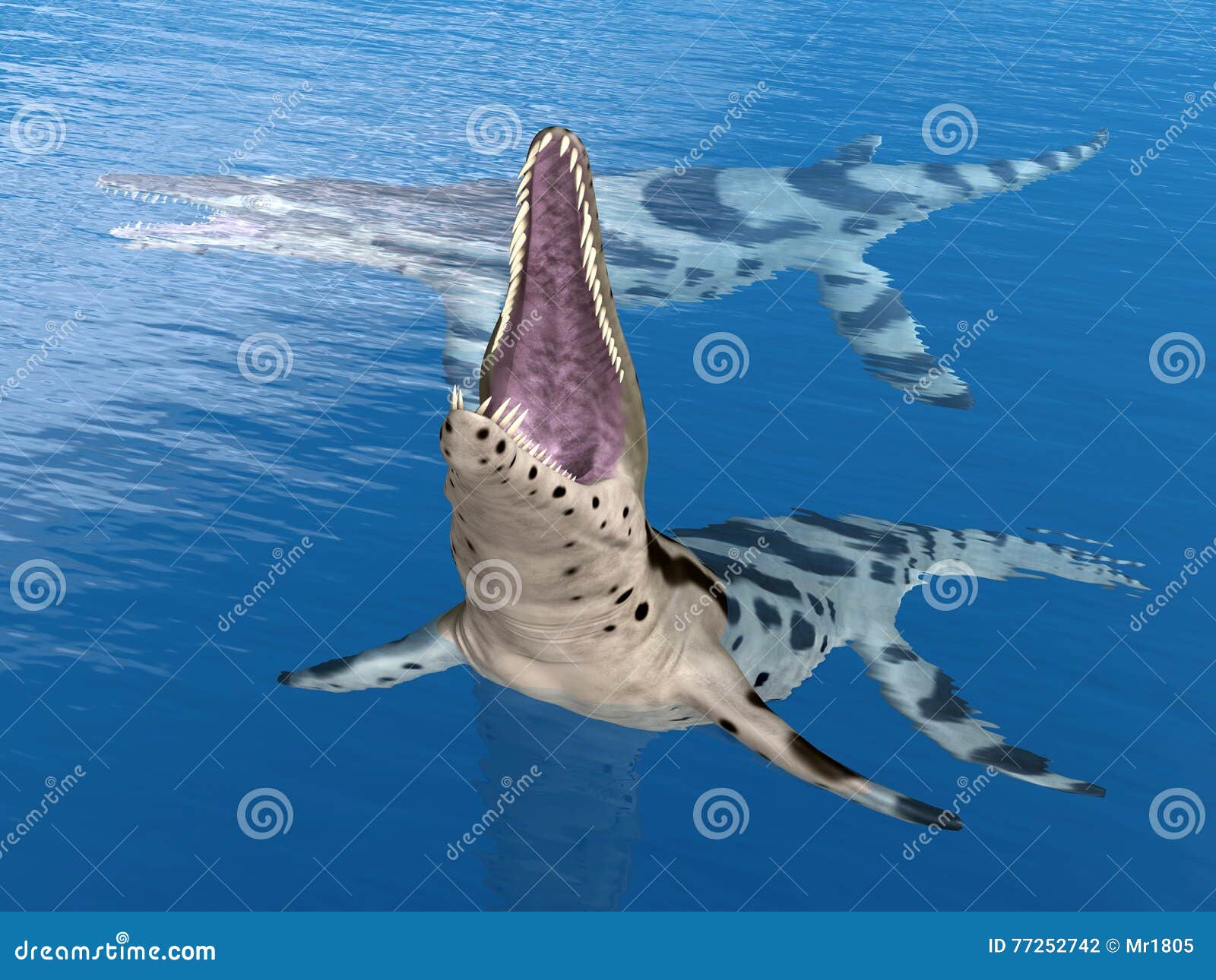 Pliosaur-Kronosaurus stock abbildung. Illustration von abbildung - 77252742