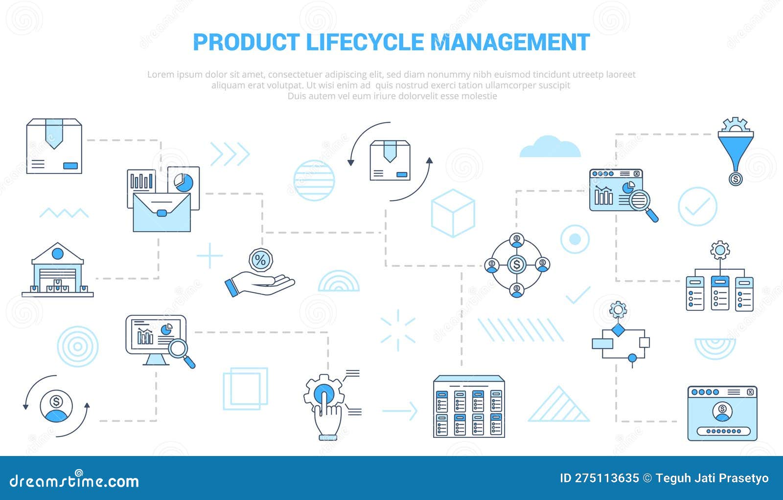 Plm Concept with Icon Set Template Banner with Modern Blue Color Style ...